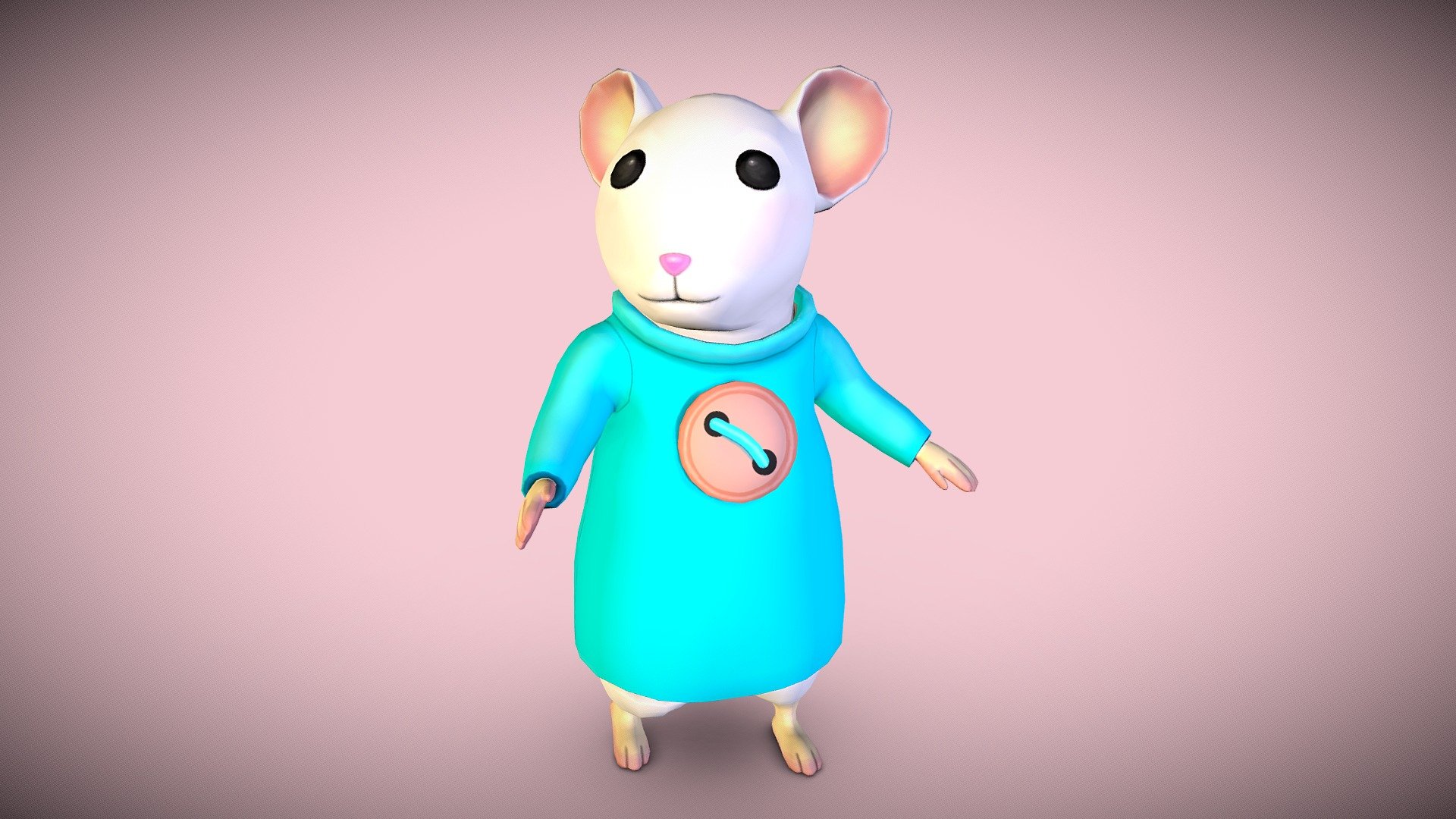 Cute mouse in a sweater - 3D model by Lluvya [a426234] - Sketchfab