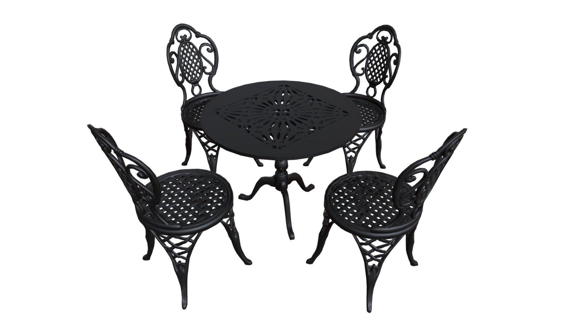Cast iron table and chair set - Download Free 3D model by Kiem Truong ...