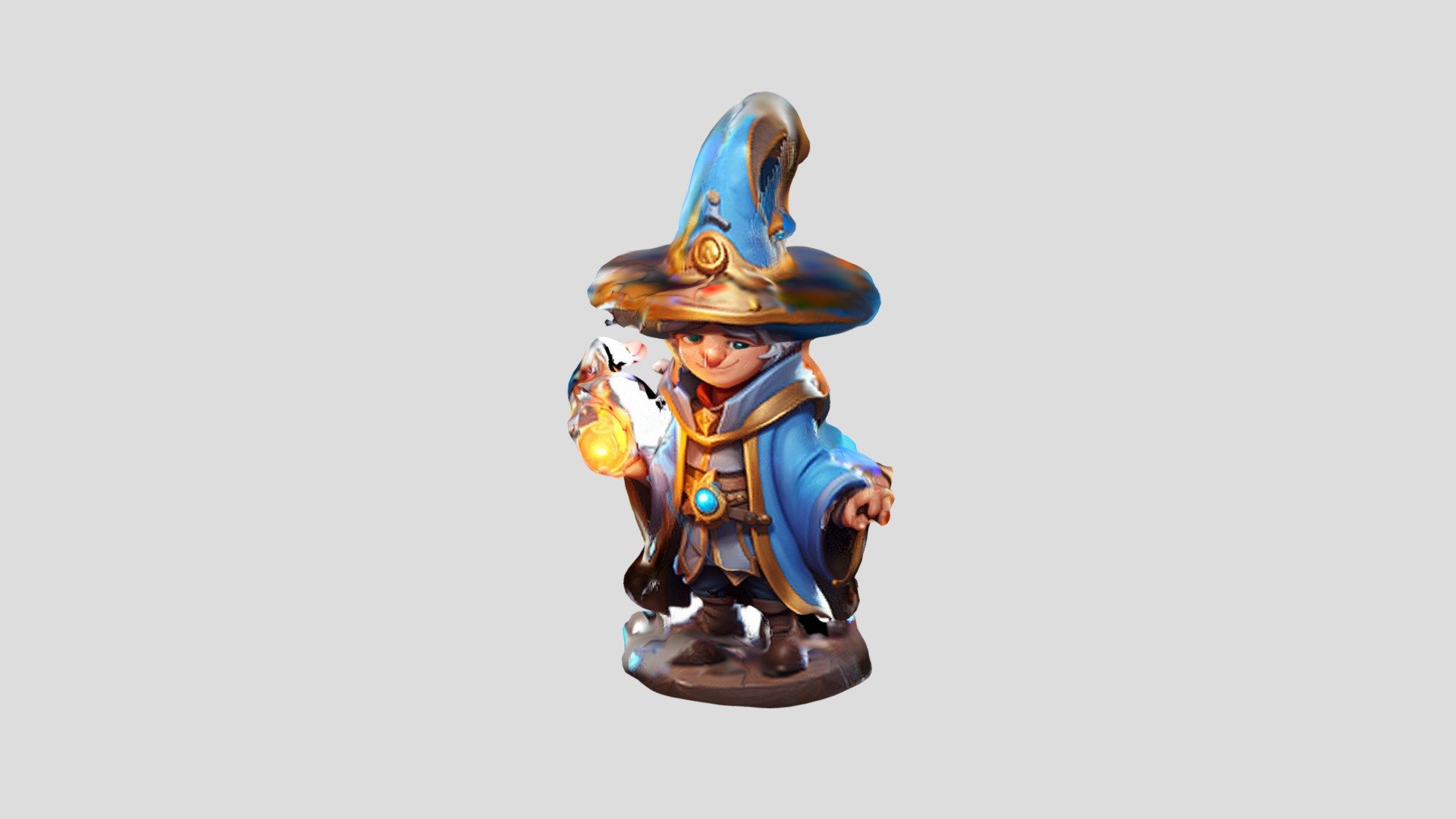Cute little wizard holding a magic wand A car - Download Free 3D model ...