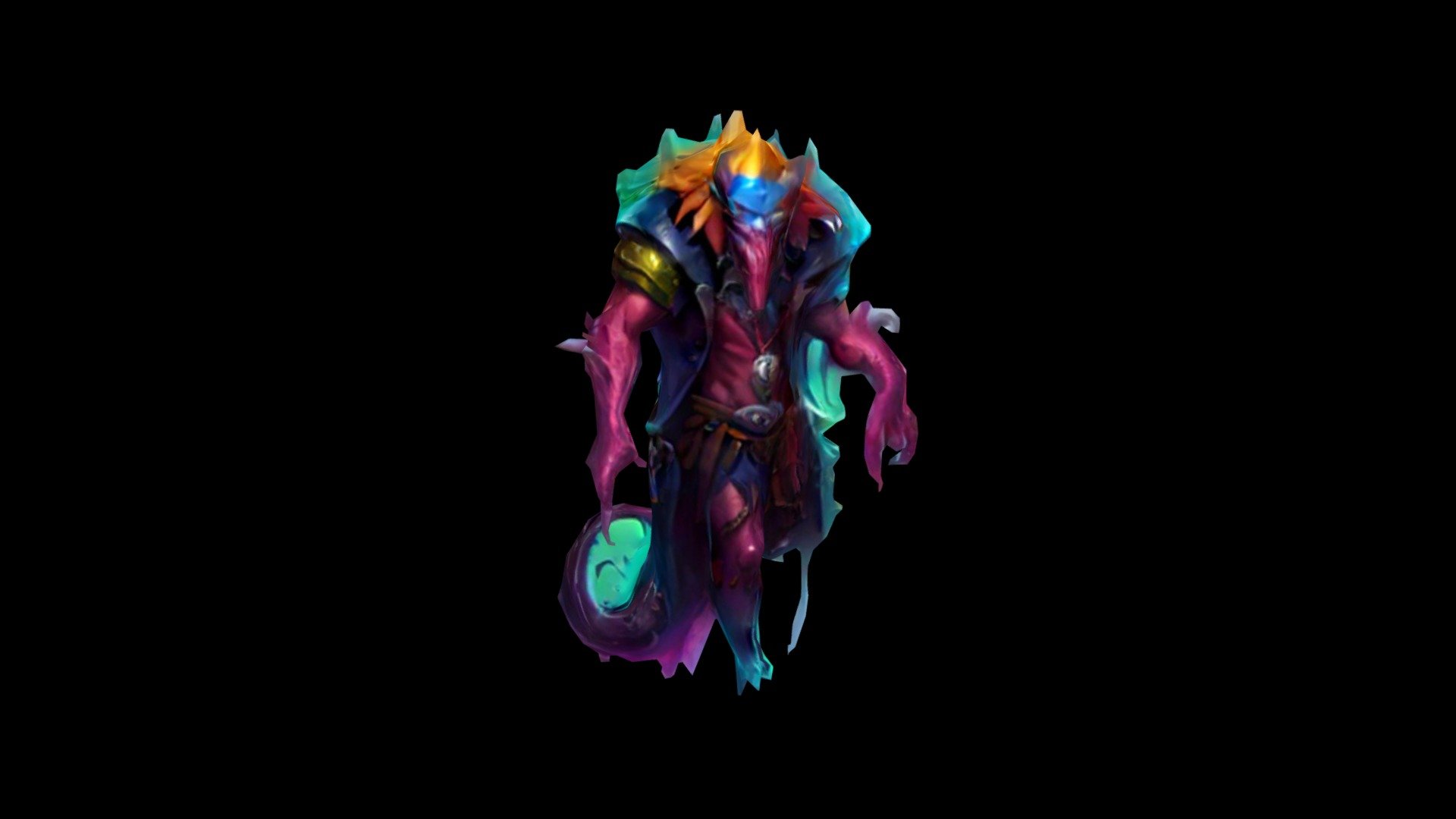 a fierce, mythical creature with horns and tenta - Download Free 3D ...