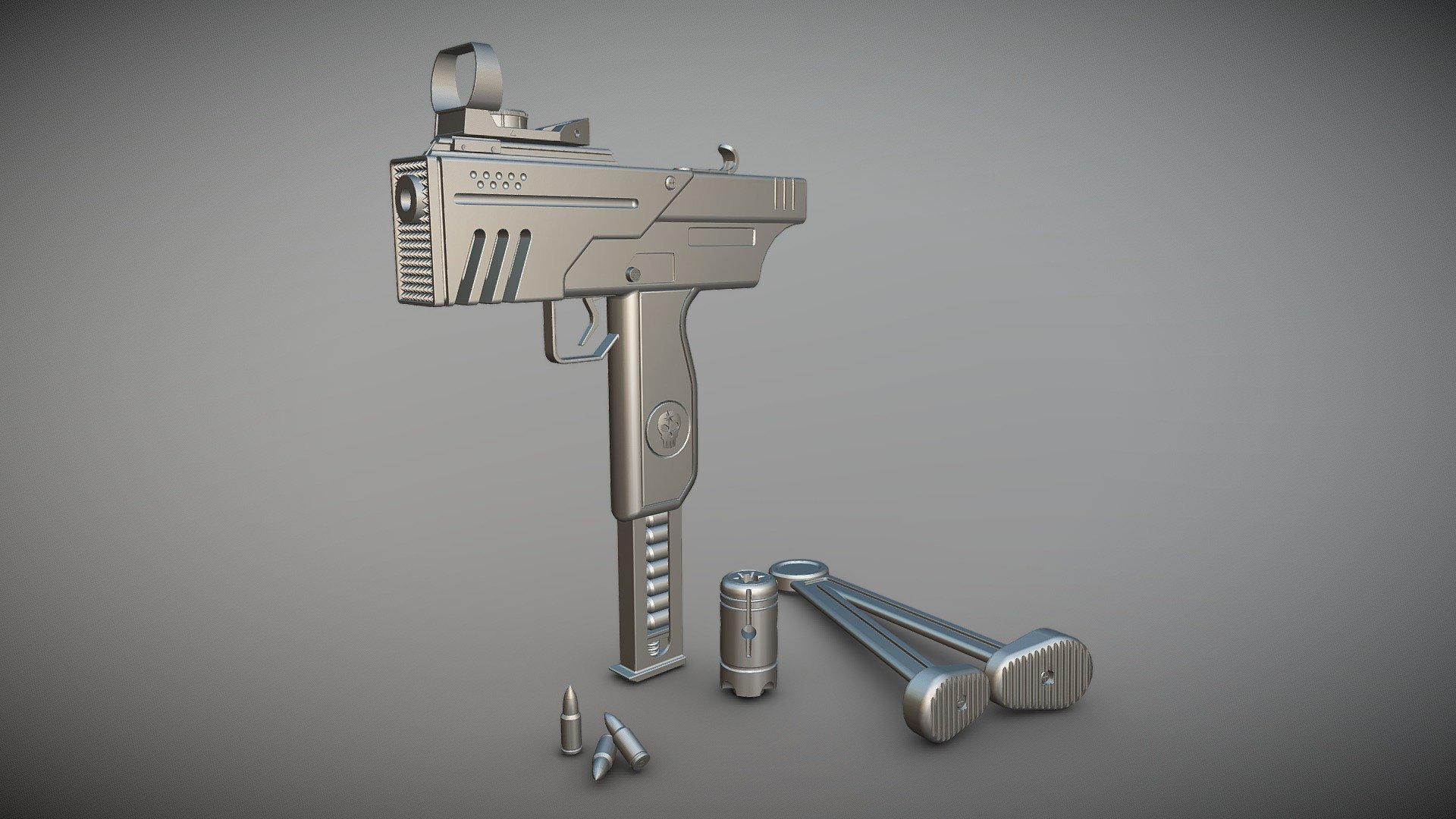 SKULL-45 - Modern Submachine Gun - 3D model by SJAM (@azert2k) [a444164 ...