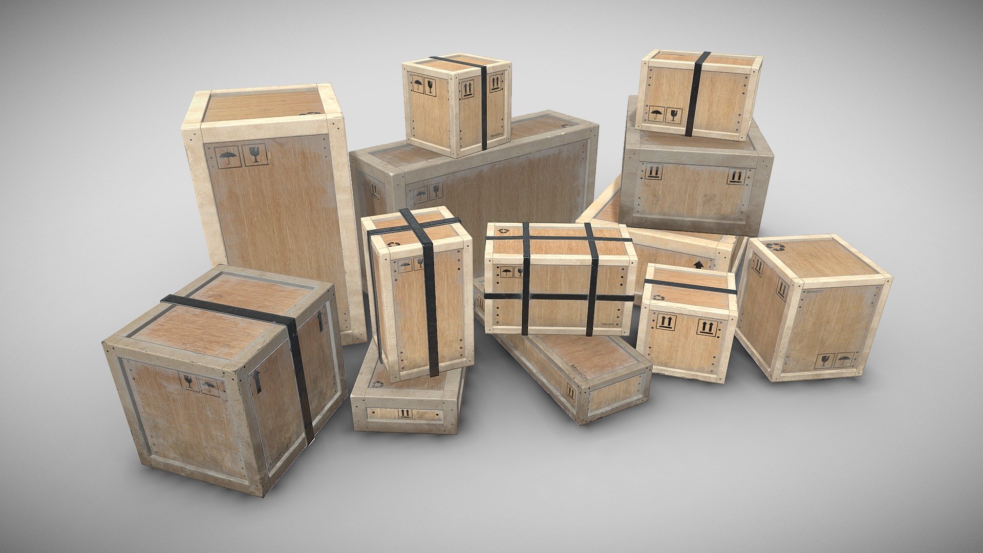 Wooden Crates - Buy Royalty Free 3D model by NotAnotherApocalypticCo ...