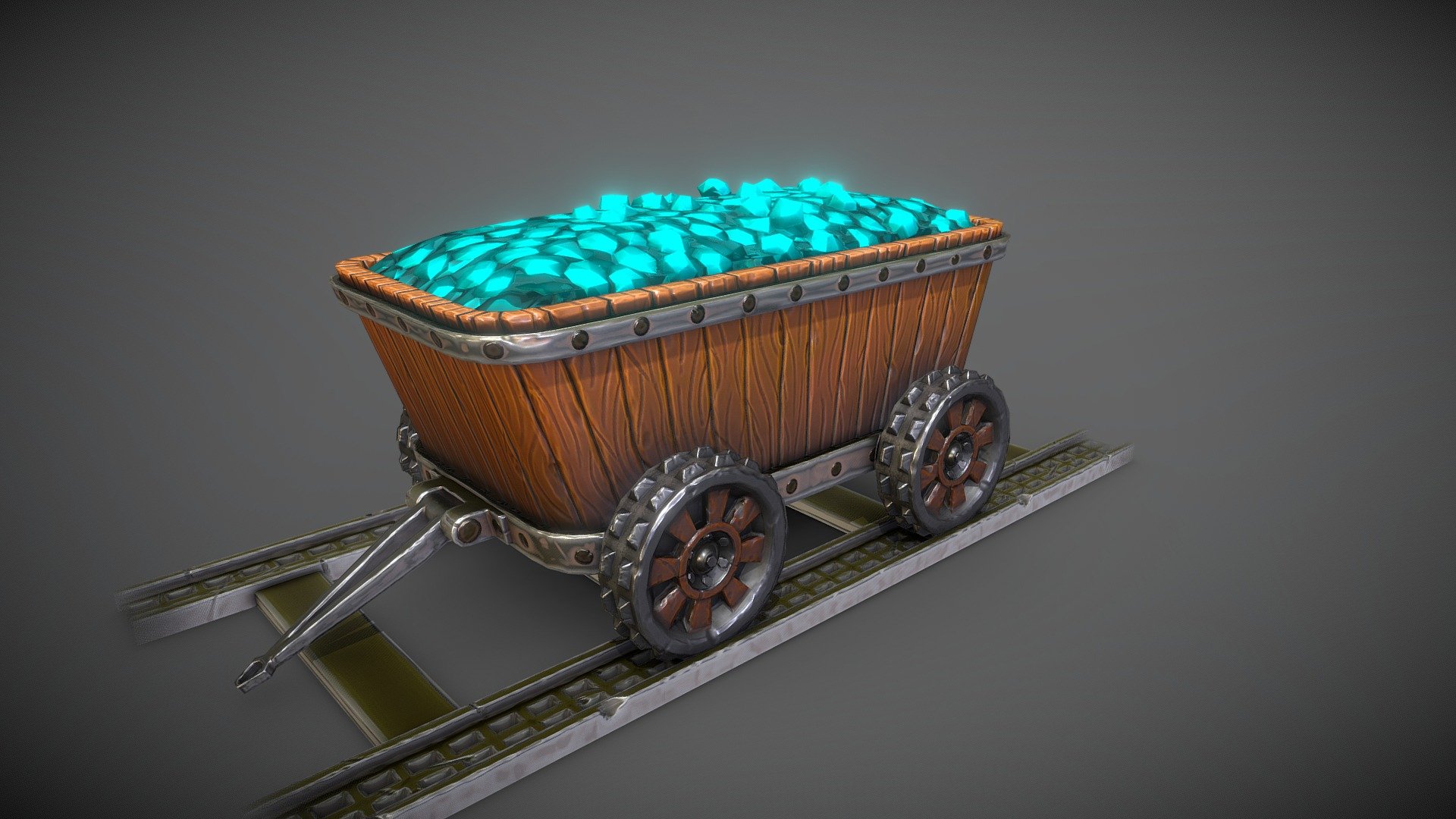 Stylized Minecart - Download Free 3D model by Linomig [a44f8ca] - Sketchfab