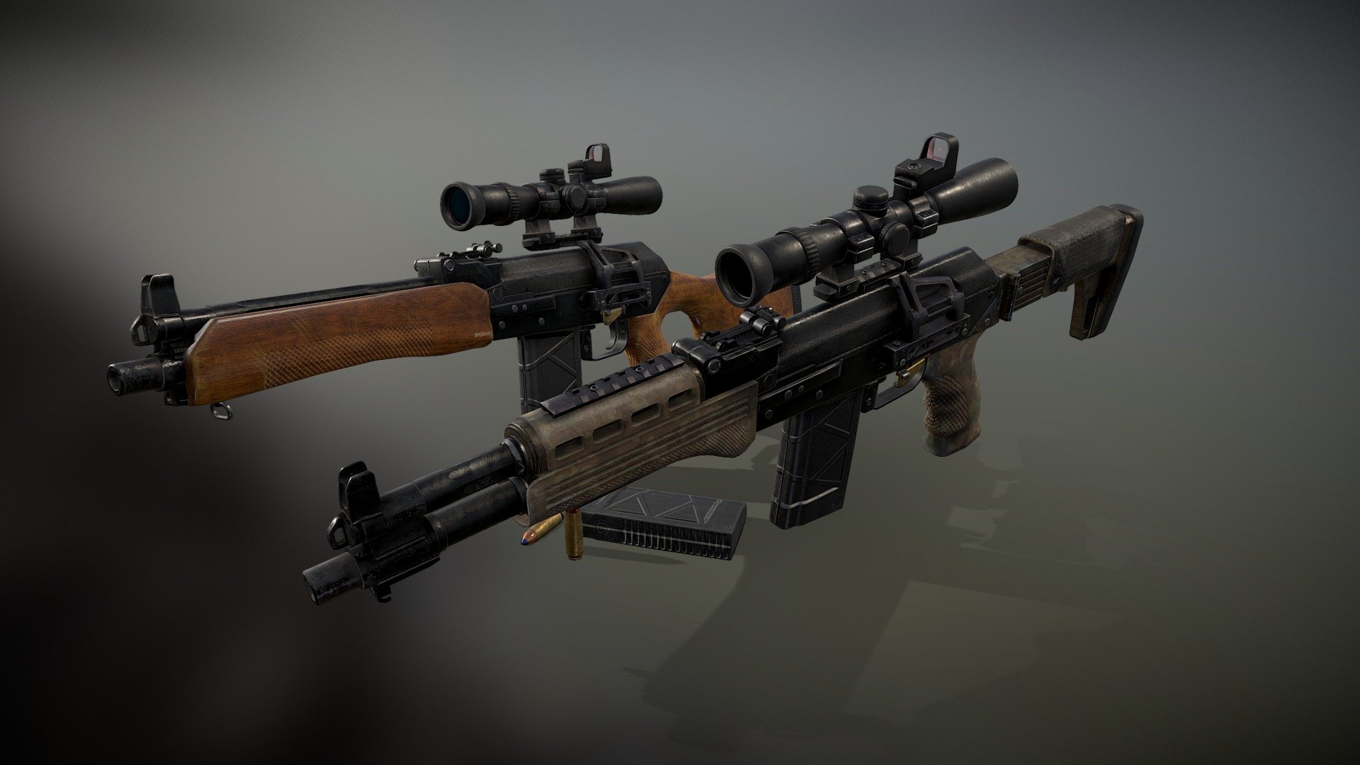 AK-74 .458 SOCOM - Two variants - Buy Royalty Free 3D model by Akinaro ...