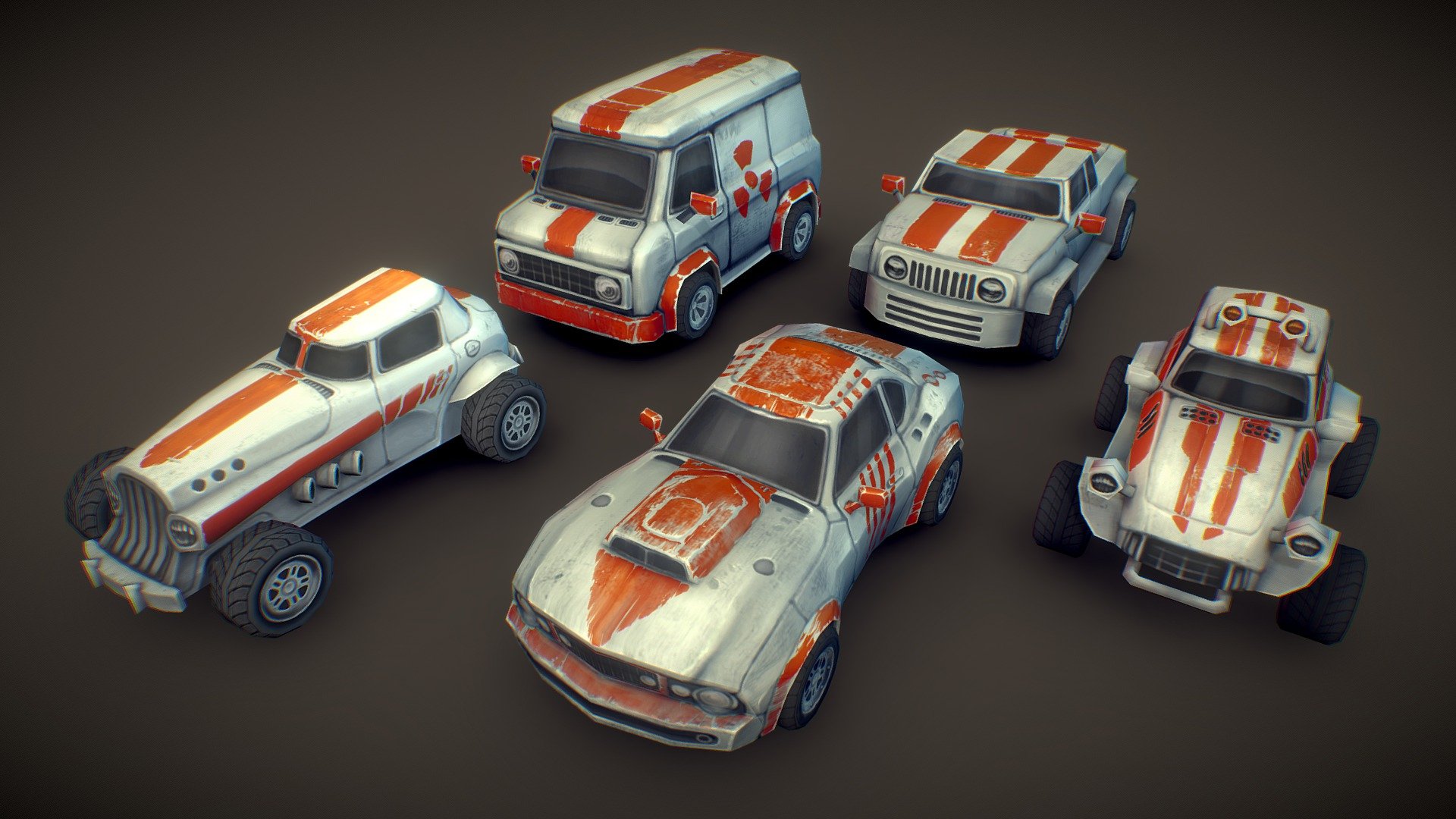 Rally Car Set - HP Series - Render Scene - 3D model by BitGem [a456df3 ...