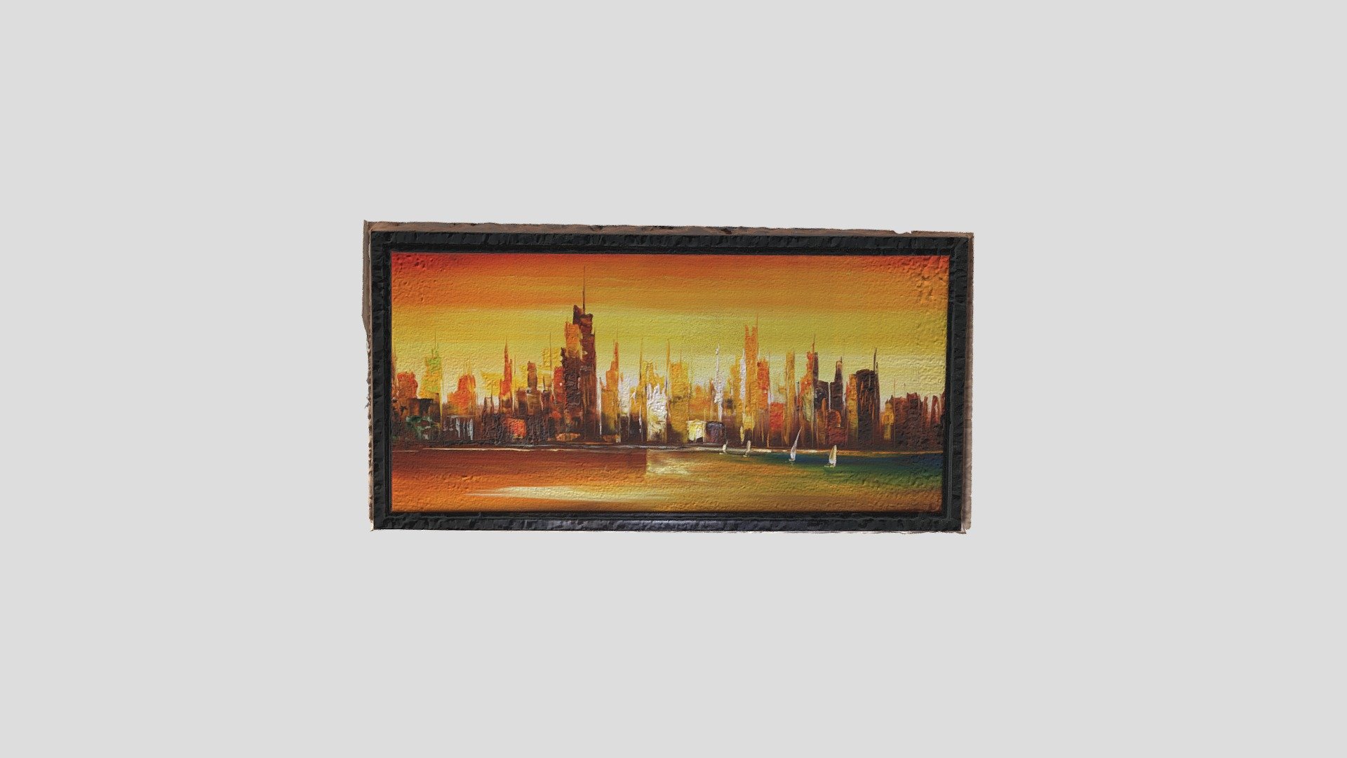 Sunset skyline painting - 3D model by dandruffkielbasa [a4576c2 ...