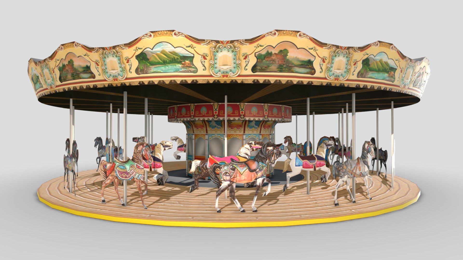 Carousel Model - 3D model by jseminerio [a457f99] - Sketchfab