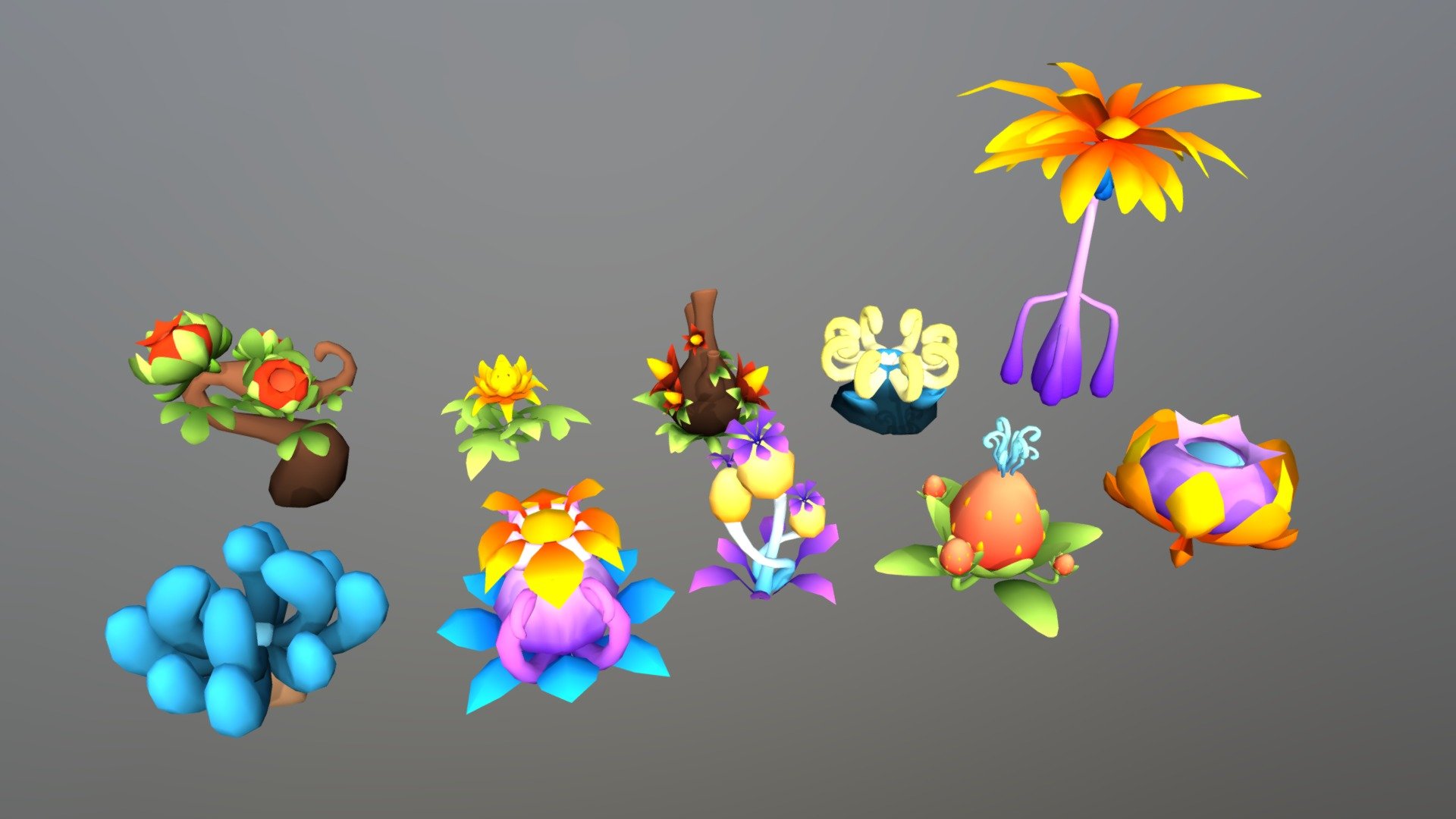 Stylized Fantasy Plants Pack (10 Models) - 3D model by AngelHyro ...