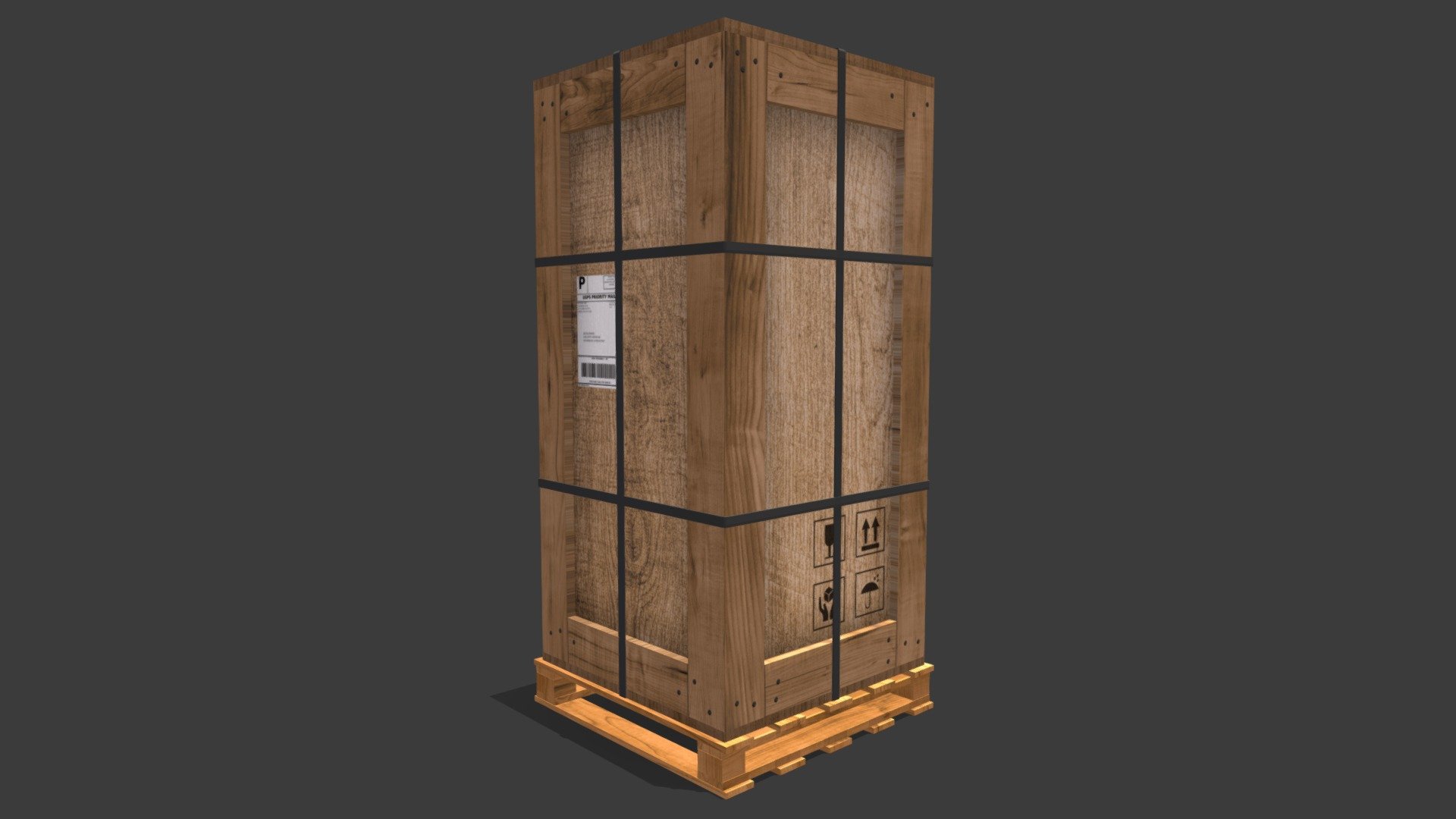 Wood Shipping Box (low poly) - Download Free 3D model by ehsan.avard ...