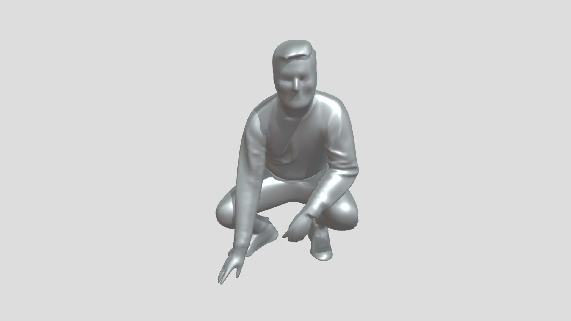 person crouching in casual attire - 3D model by juanpanobltj [a45e480 ...