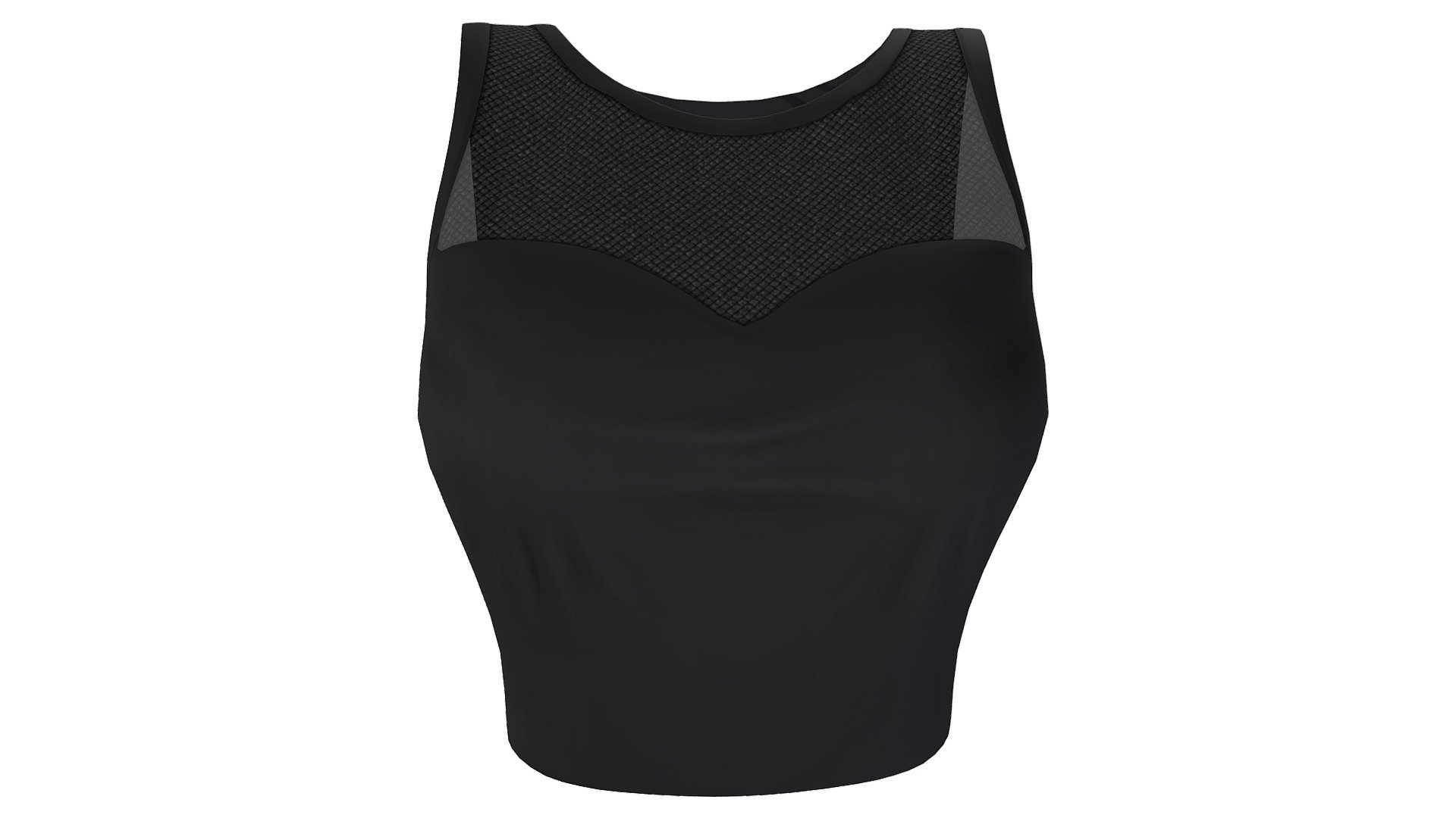 Female Black Transparent Top Crop Bralet Top - Buy Royalty Free 3D ...