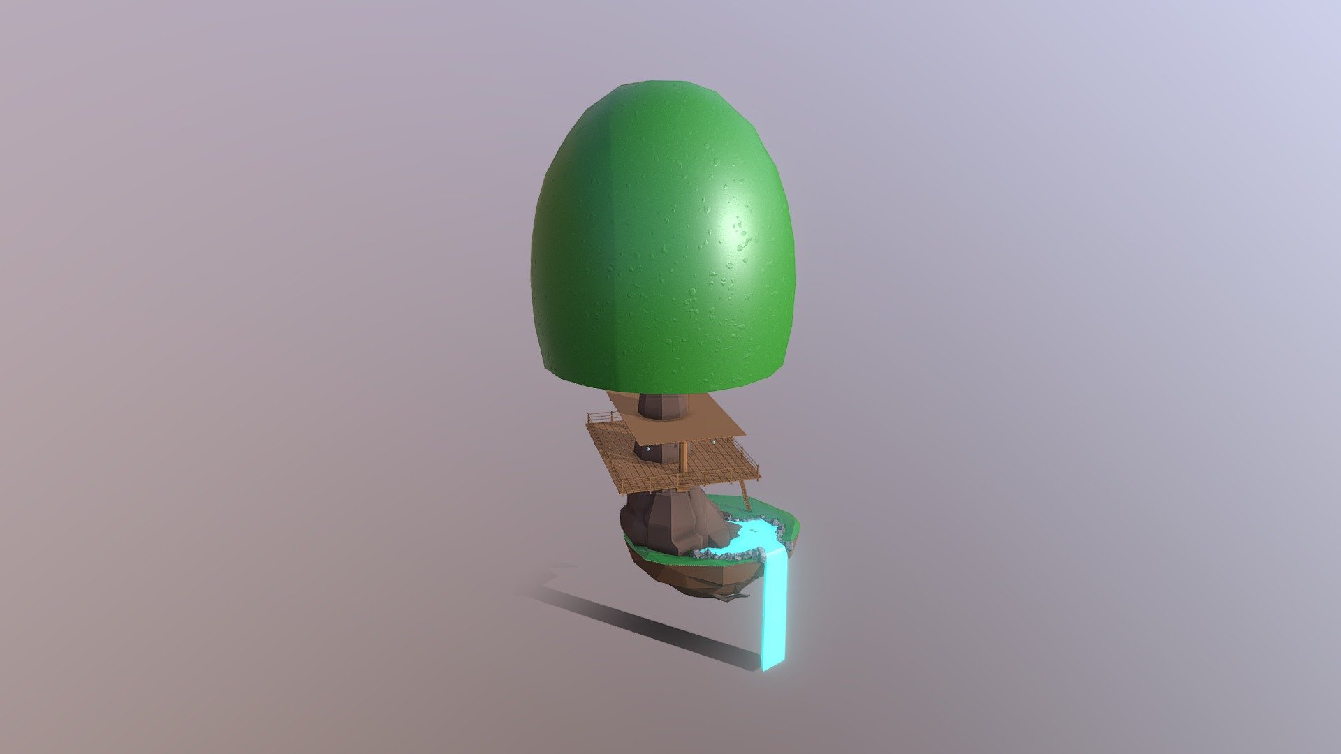 Tree House on floating island - 3D model by mathijsklingeman [a47445f ...