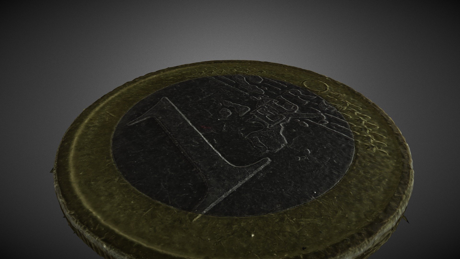 Tail side of a €1 coin - 3D model by Mickanside [a4852e8] - Sketchfab