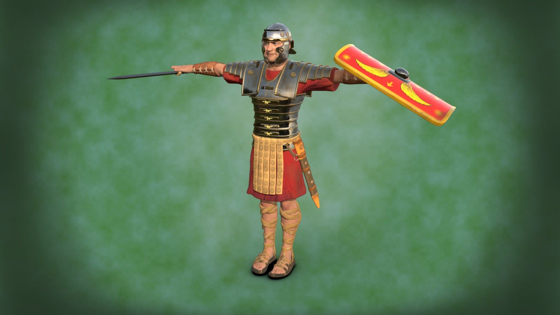 Rigged for UE4 - Roman - free - Download Free 3D model by Andy Woodhead ...