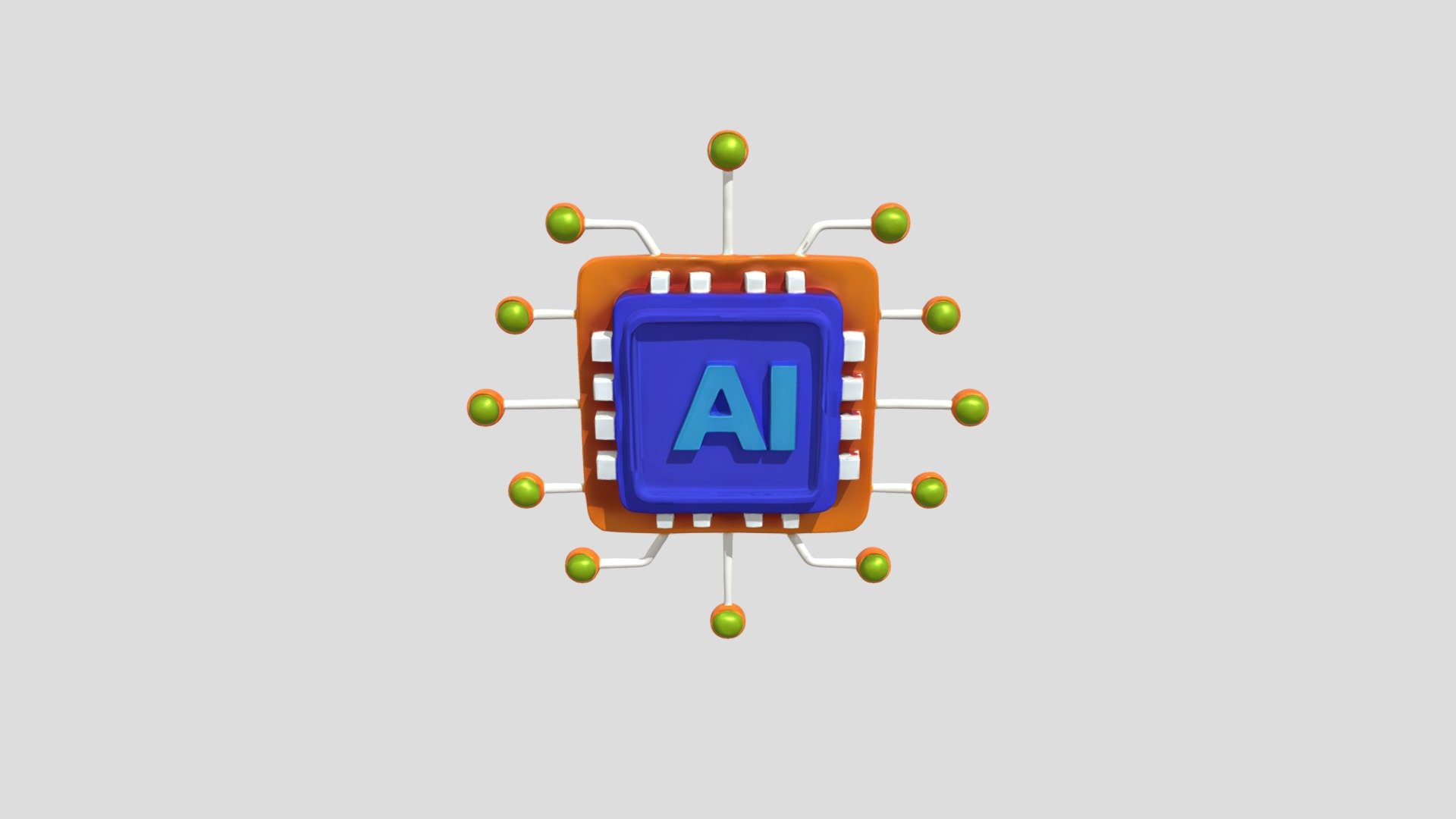 AI-themed computer chip - Download Free 3D model by samhaan727 [a48ed66 ...