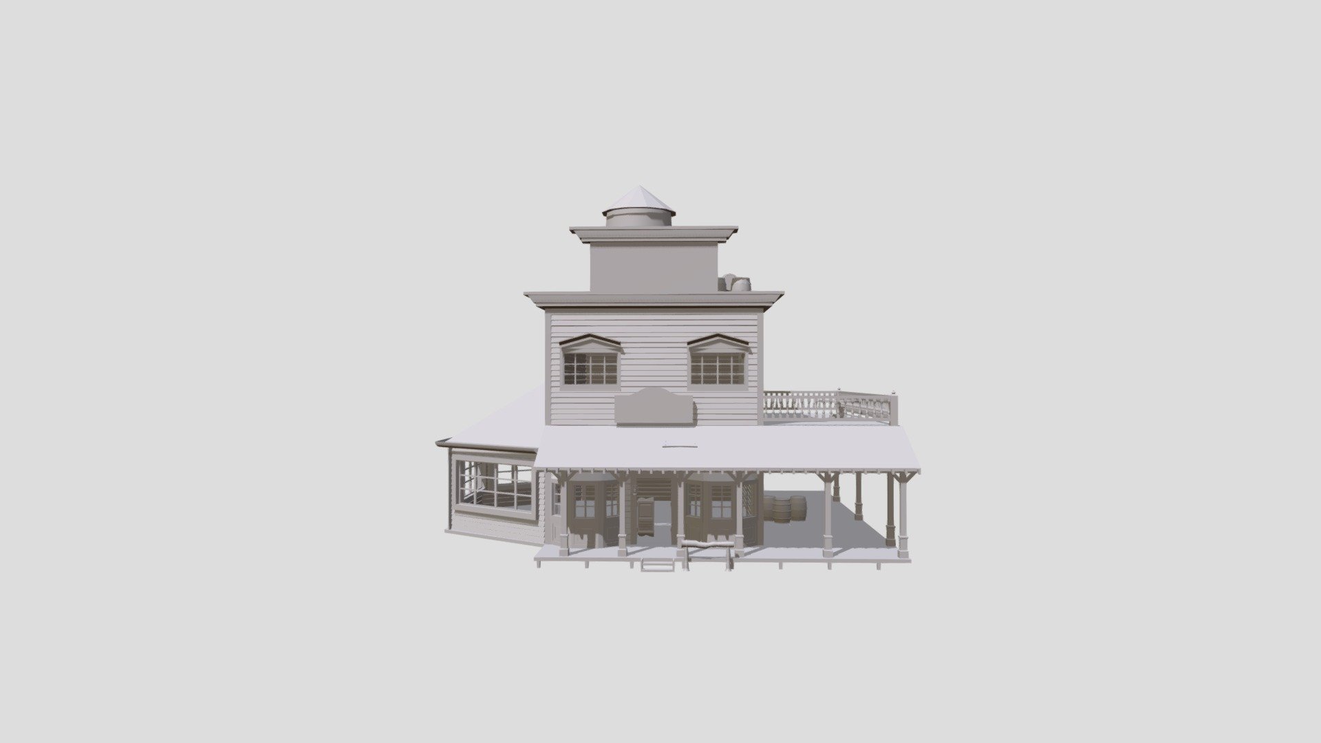 Saloon Western - 3D model by GaloM [a49a3b3] - Sketchfab