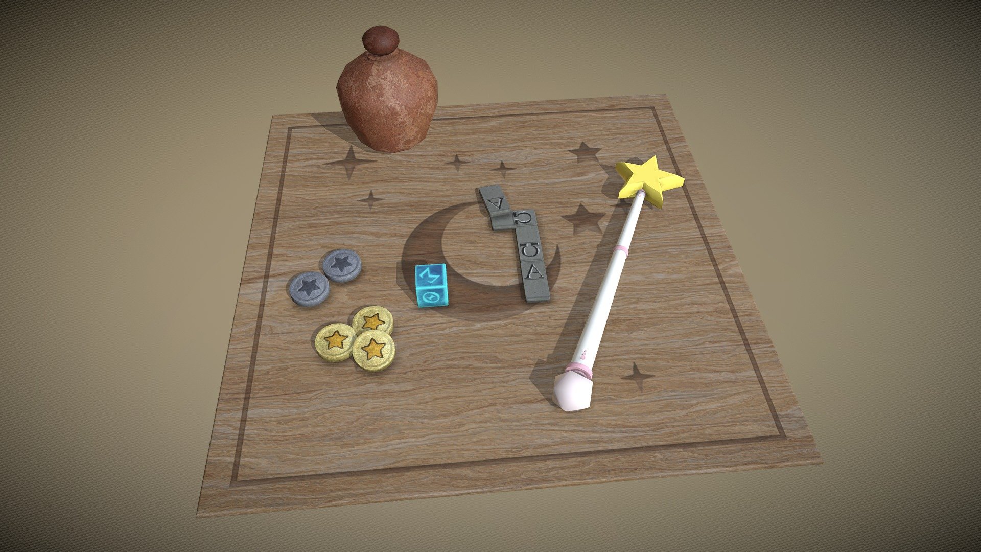 Magical Girl Board Game - Texture Map Project - 3D model by macmay91 ...