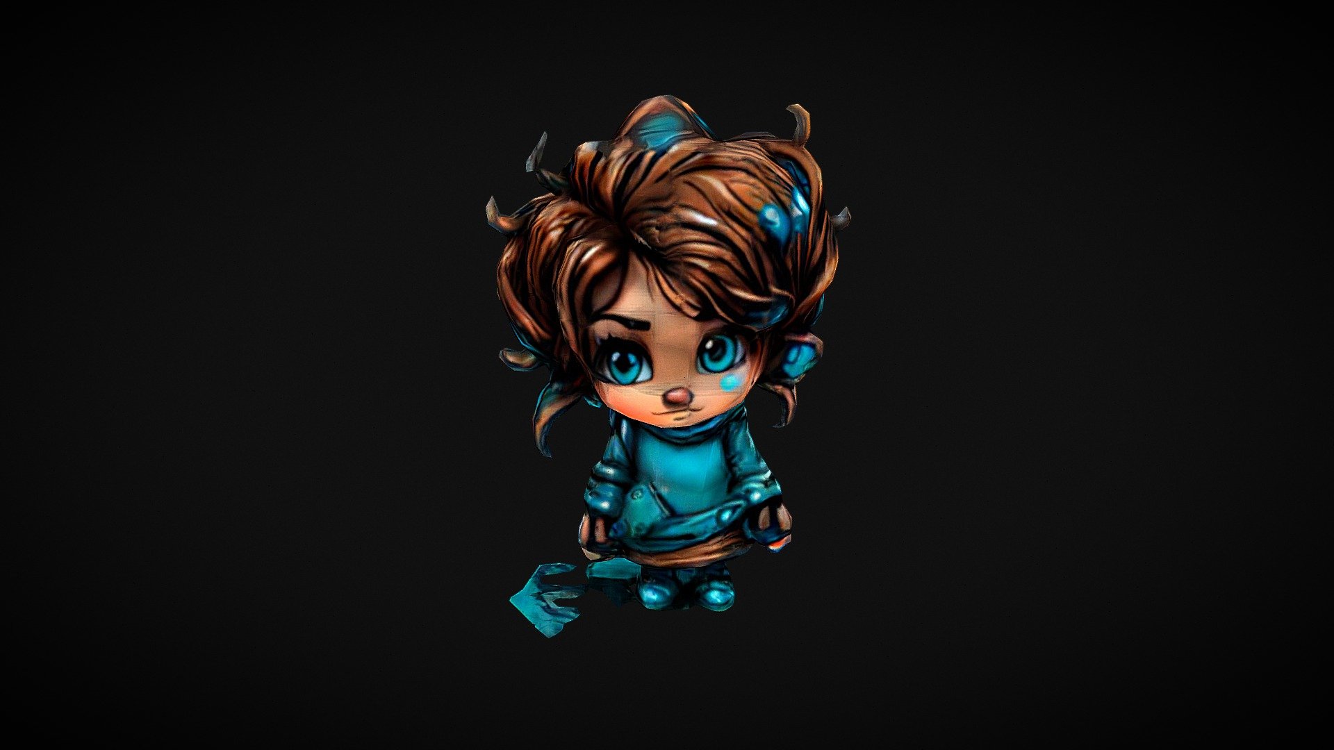 "Electric Blue Cartoon Character Painting" Carto - Download Free 3D ...