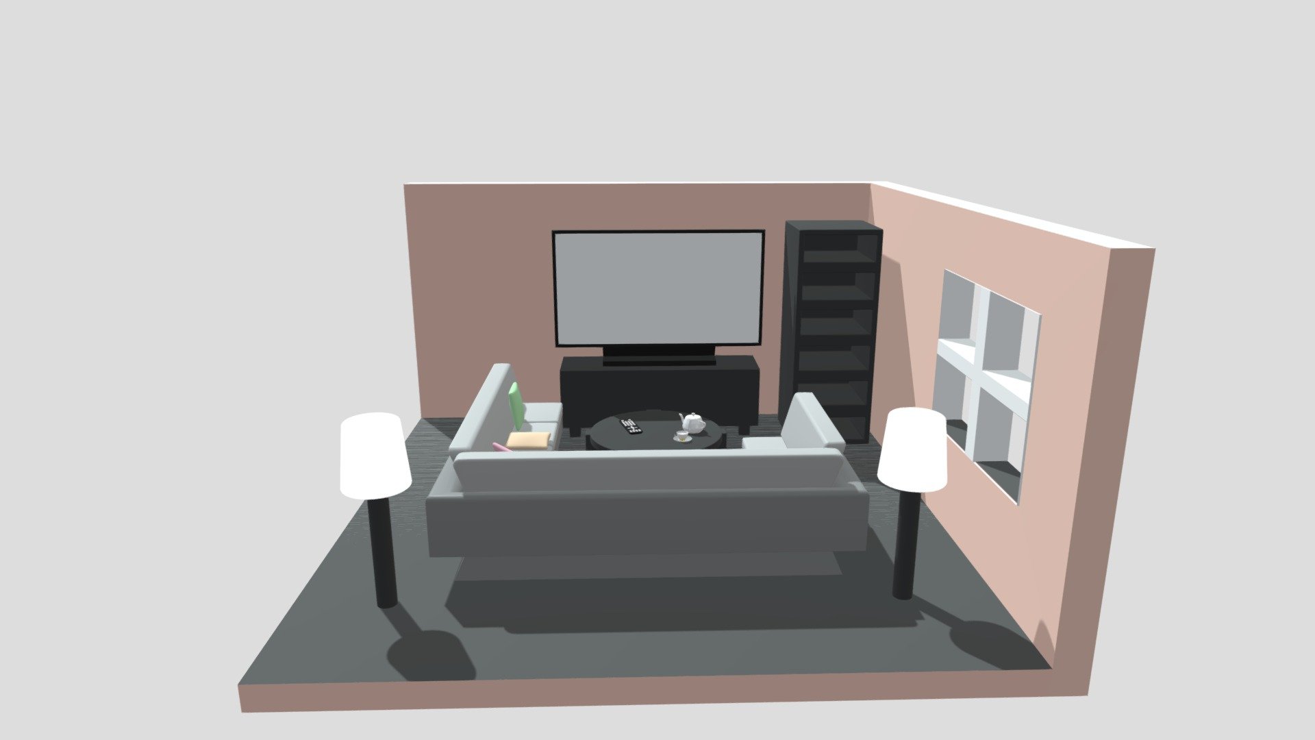Living Room (Low Poly) - Download Free 3D model by Superenforcer_xp ...