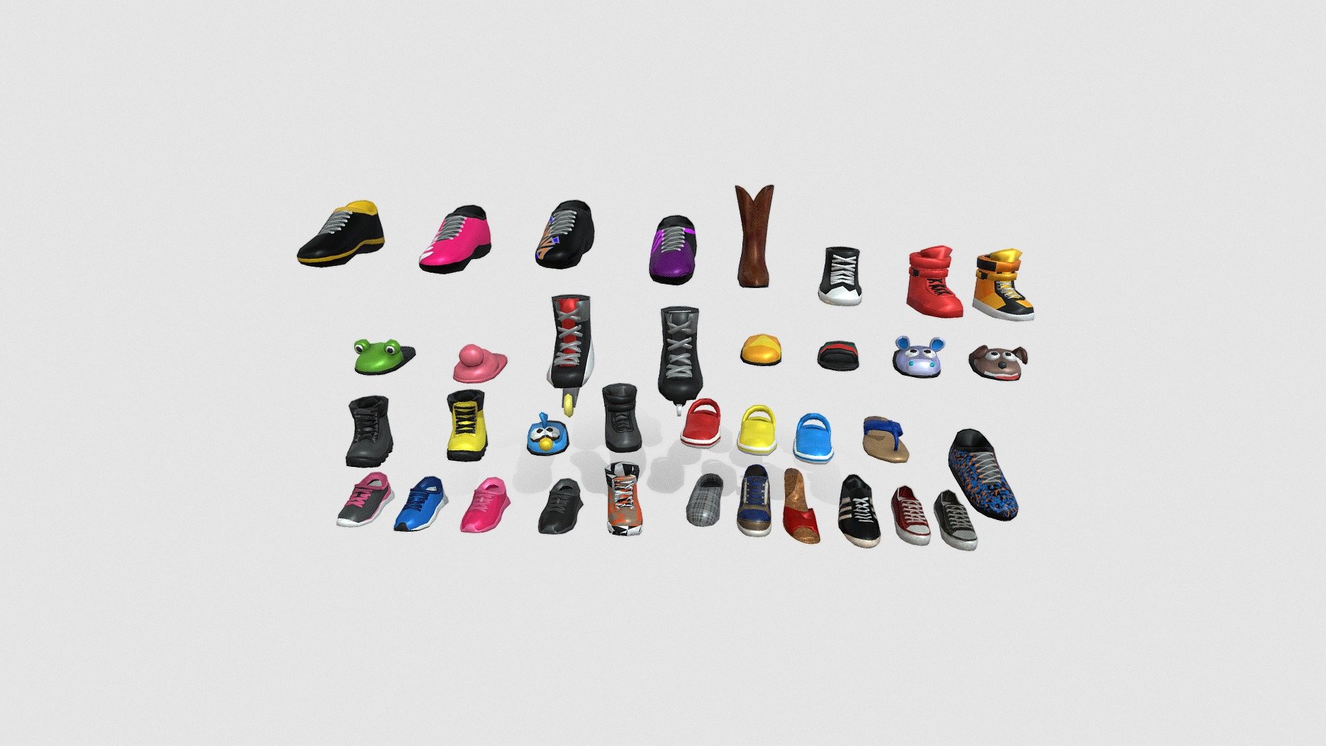 Low poly Shoes Pack - 3D model by Wali Hassan (@Wali-Hassan) [a4a949b ...