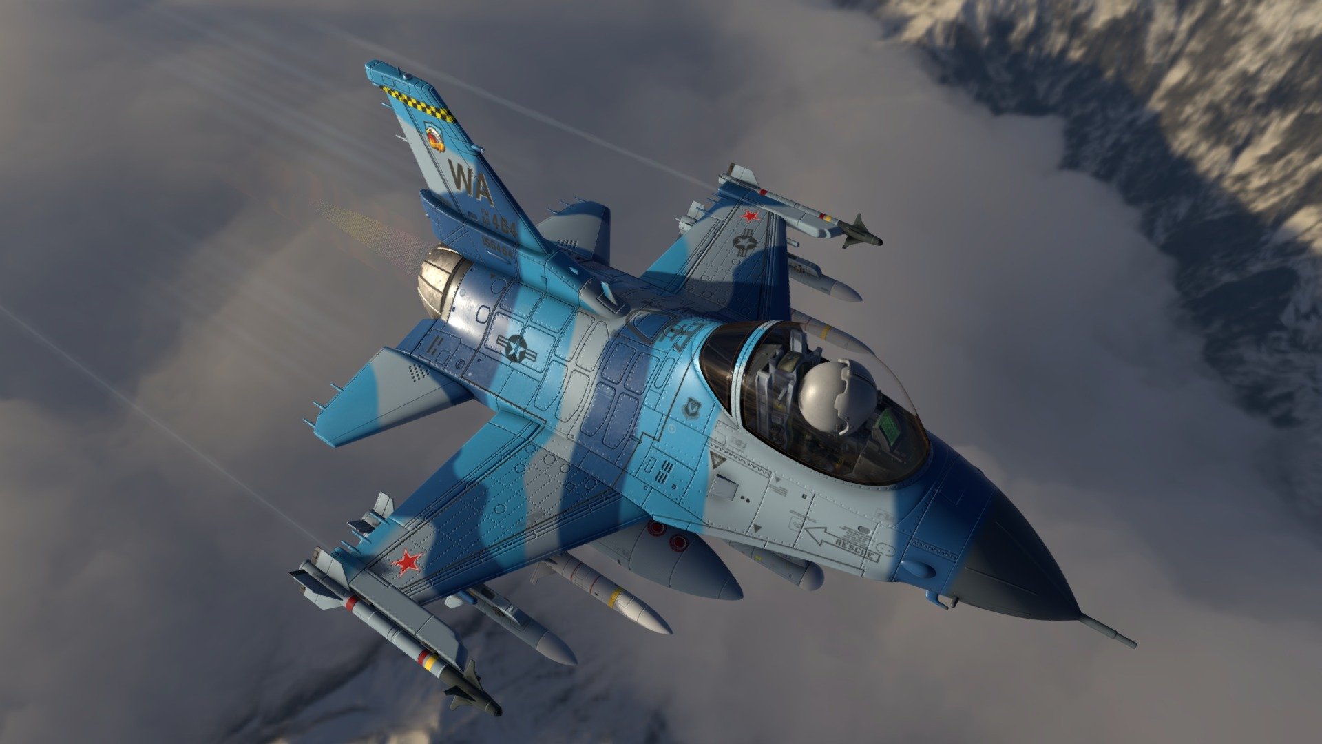 F16 "aggressor" blue toy style - 3D model by giobiancoFB [a4ad119] - Sketchfab