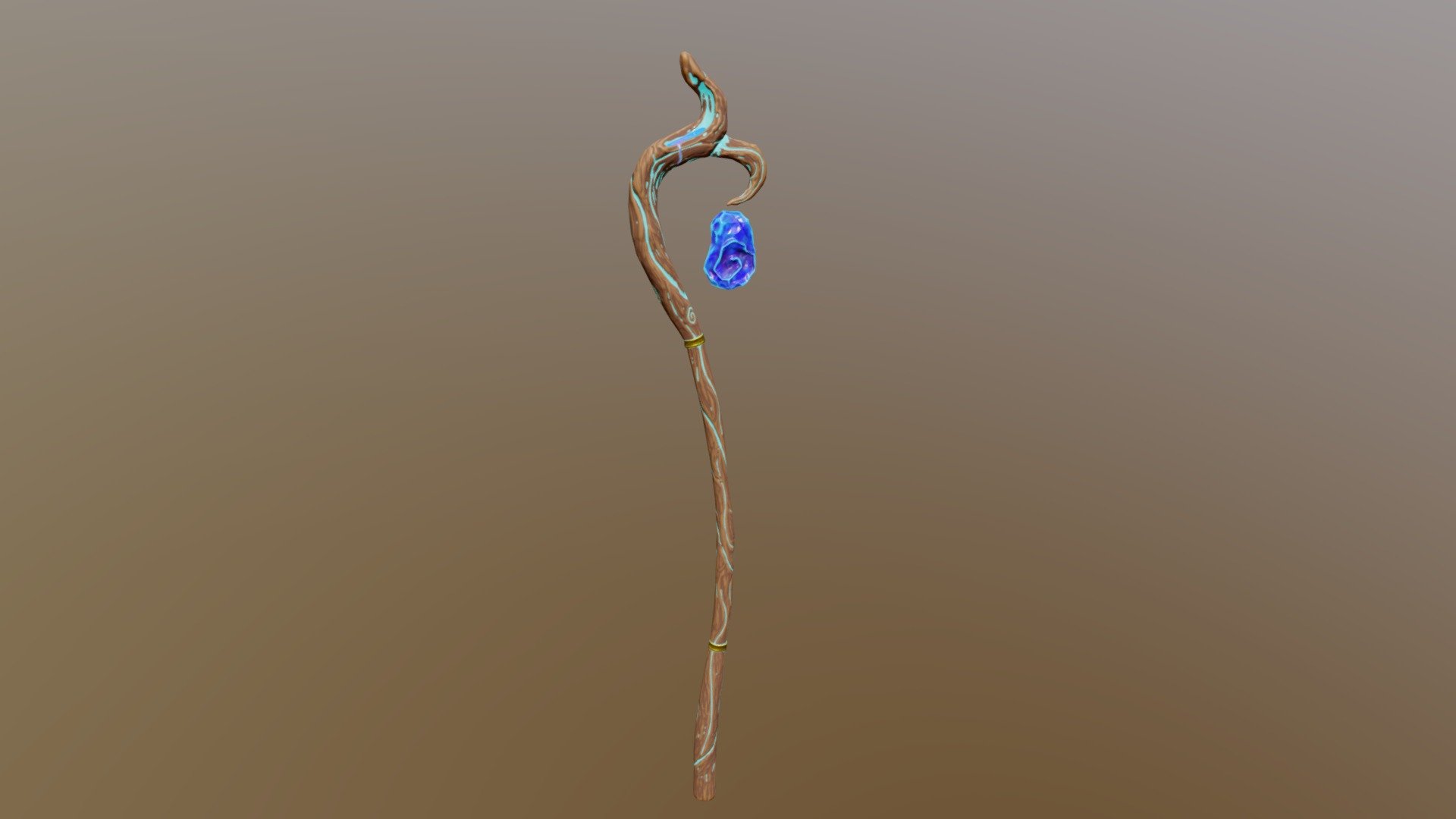 Stylized magic staff of Water (game ready) - Download Free 3D model by ...