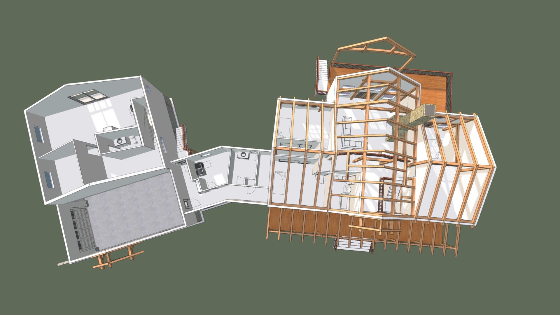 Millbury Residence NO ROOF - 3D model by Hardwick Post & Beam (@HPandB ...