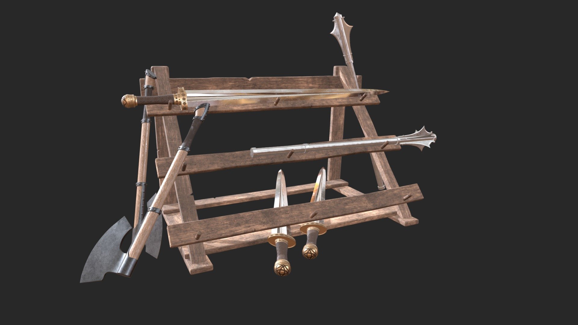 Weapons Rack - 3D model by LexiRe13 [a4cbb5c] - Sketchfab