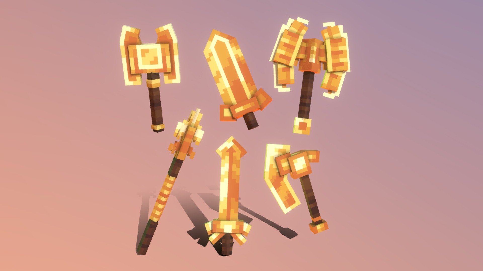 Gold RPG Weapons - 3D model by Edge (@ItsEdge) [a4ce093] - Sketchfab