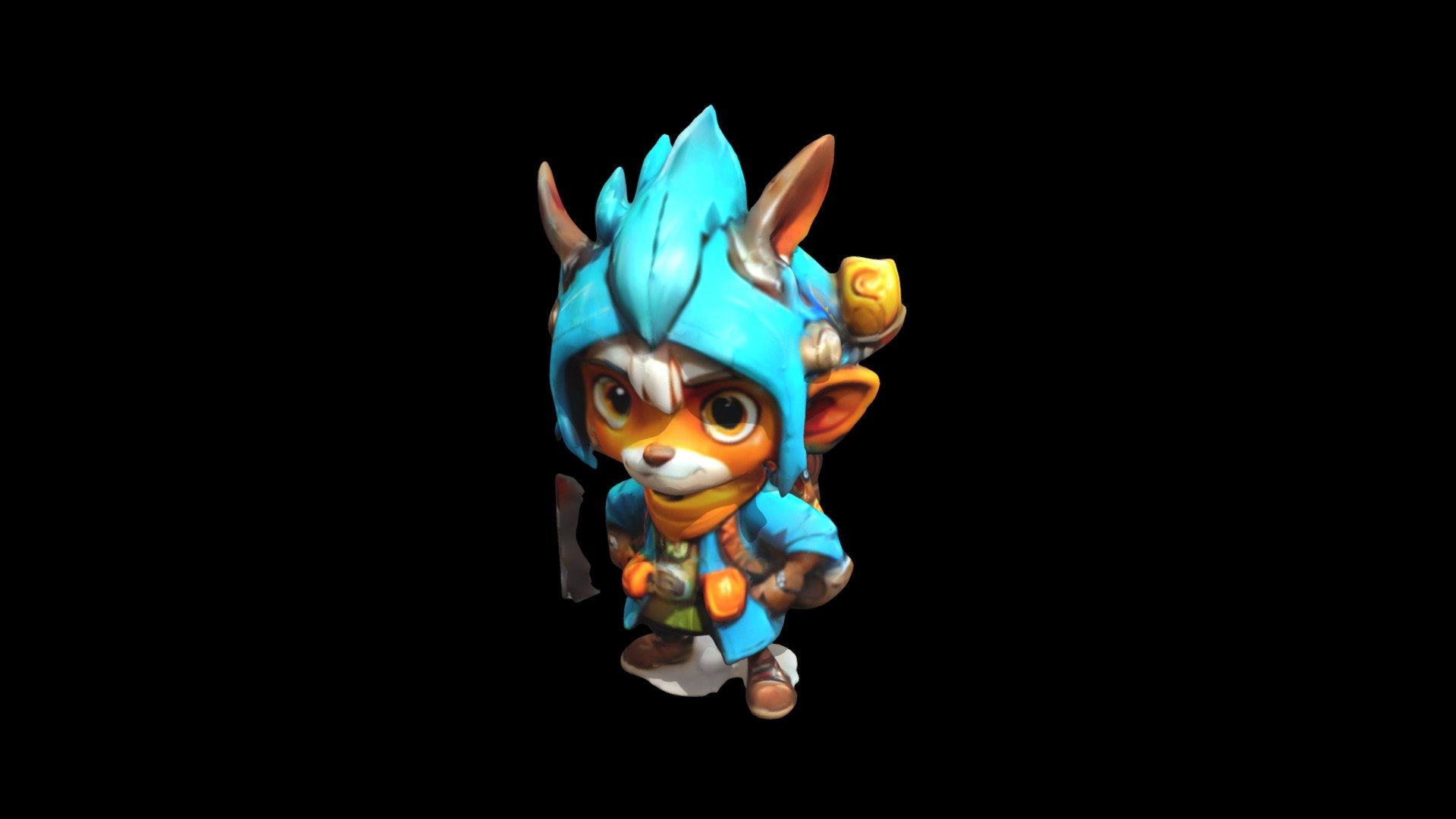 a cartoon character wearing a blue jacket and - Download Free 3D model ...
