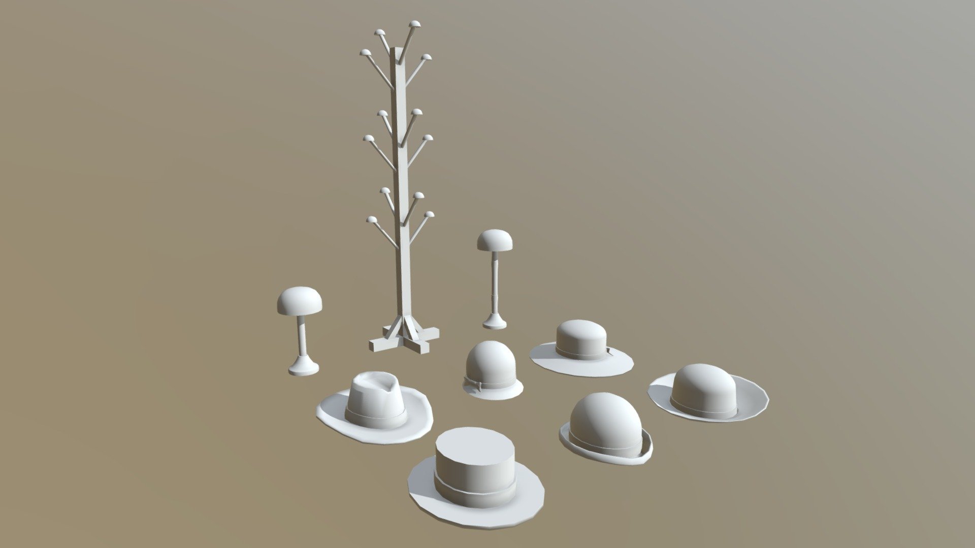 Hats and Hat Rack Props - 3D model by Doug (@bob-chan) [a4d29d2 ...