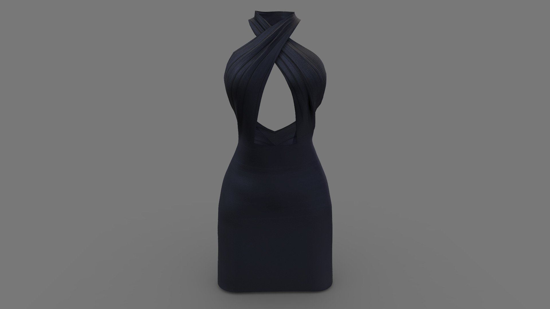 Candice Cross Front Halterneck Female Midi Dress - Buy Royalty Free 3D ...