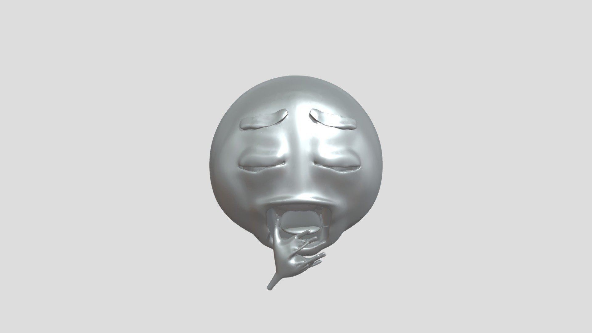 yawning emoji face with hand - 3D model by ryyeldios [a4d7ffa] - Sketchfab