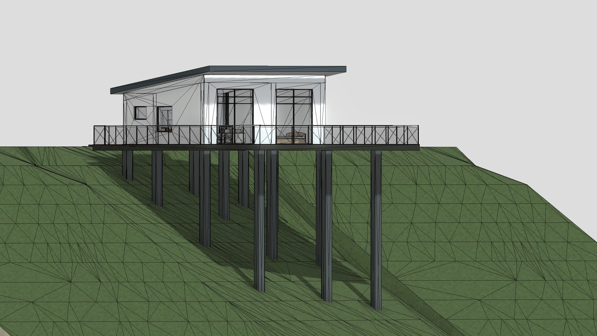 House on a slope - Download Free 3D model by MaParch [a4ee68a] - Sketchfab