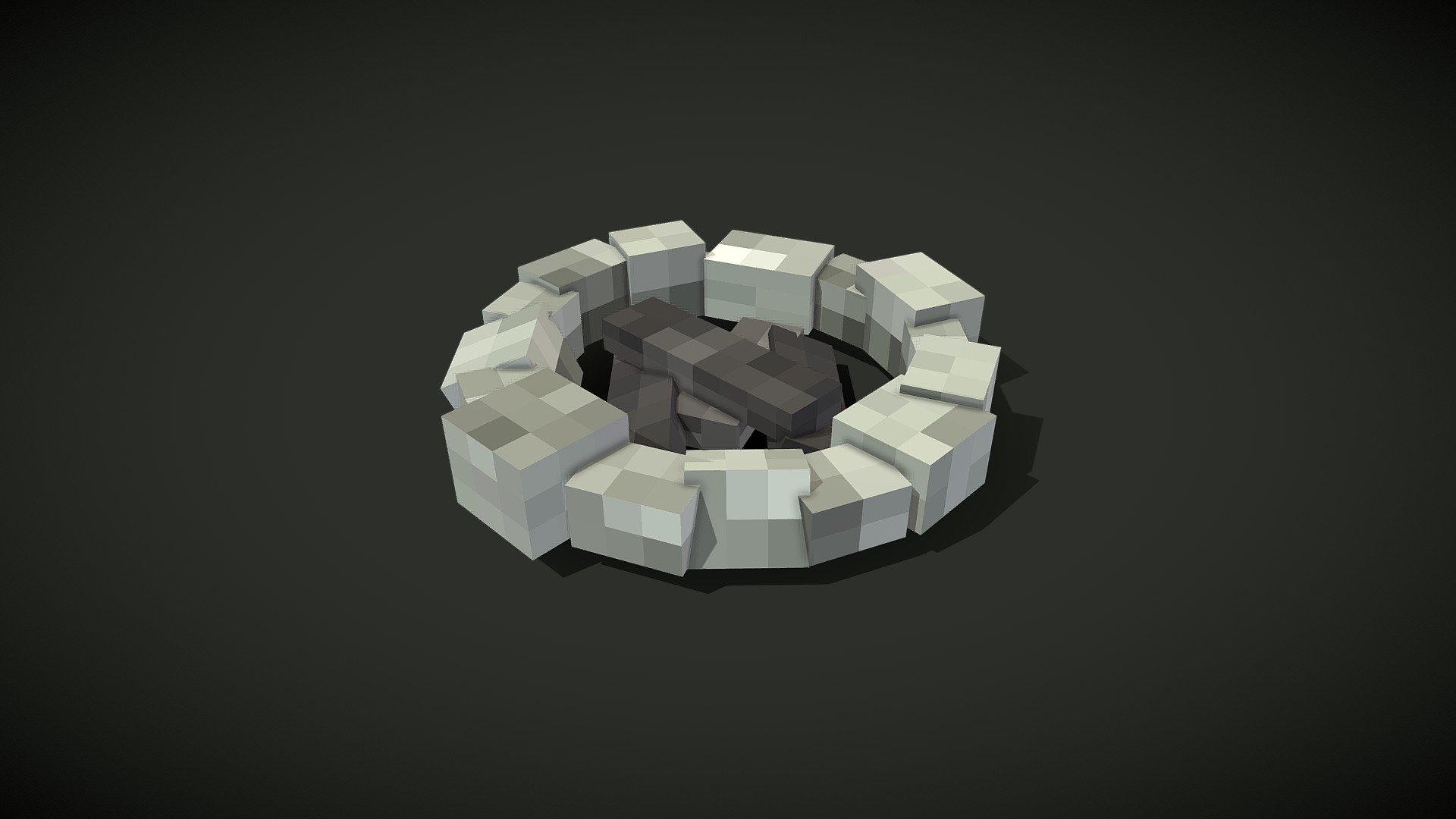 Simple Doused Camp Fire in Minecraft Style - 3D model by theunknowndad ...