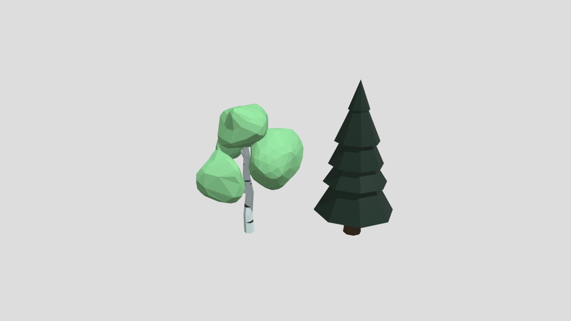 Basic Low Poly Birch and Spruce Trees - Download Free 3D model by ...