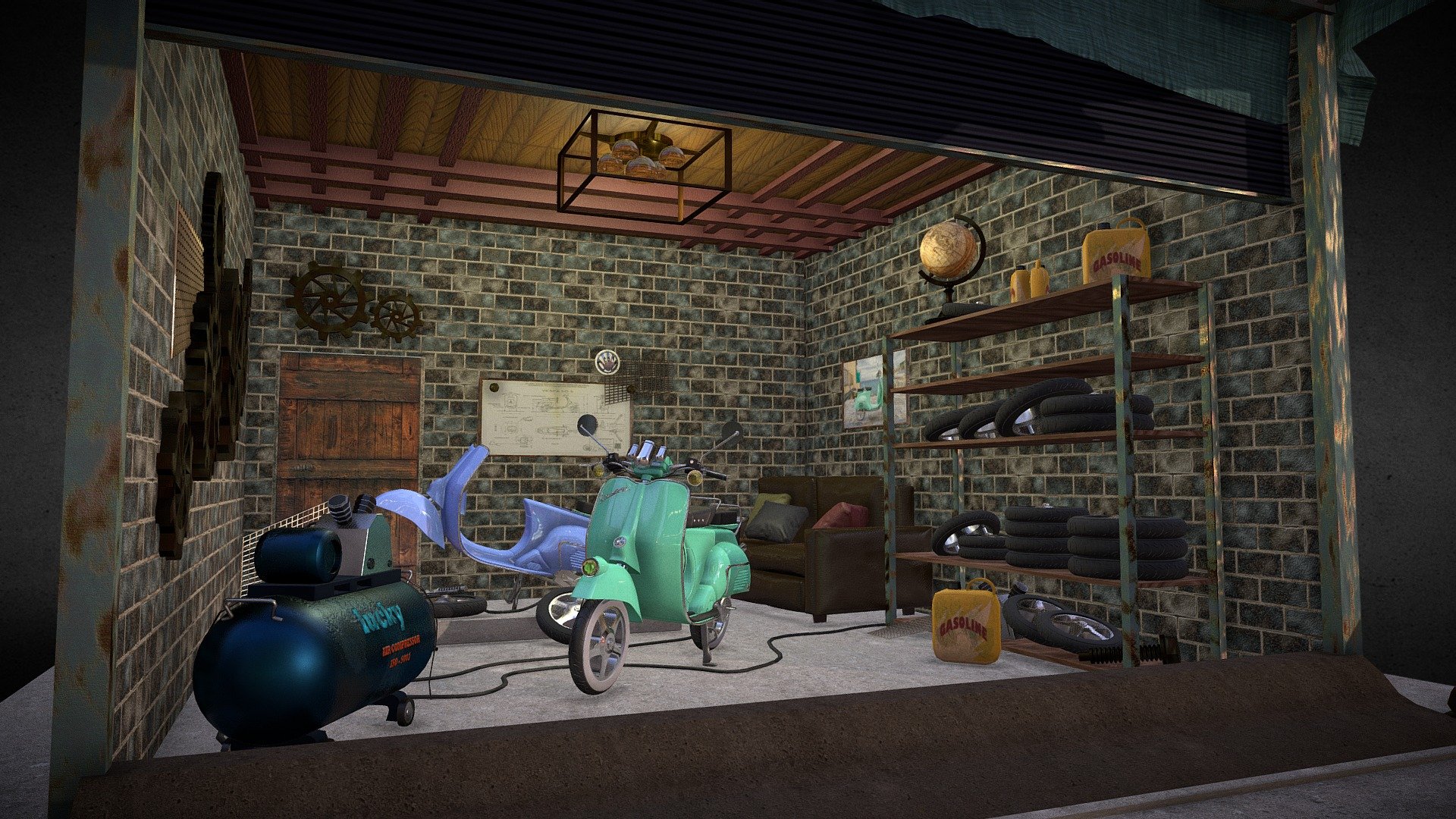 Puck's Motorcycle Gagare - Diorama - Download Free 3D model by Thanh ...