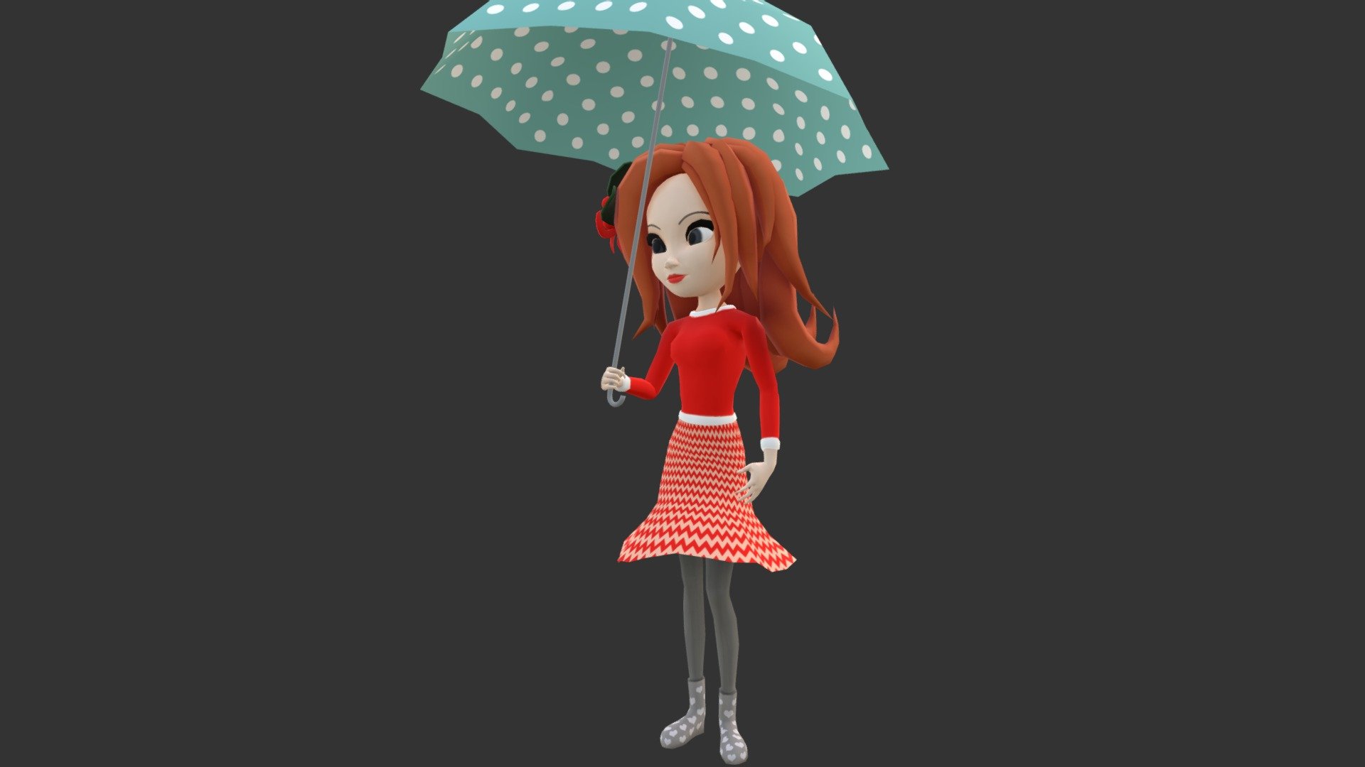 Girl and umbrella - 3D model by SL (@low.3d) [a4f3893] - Sketchfab