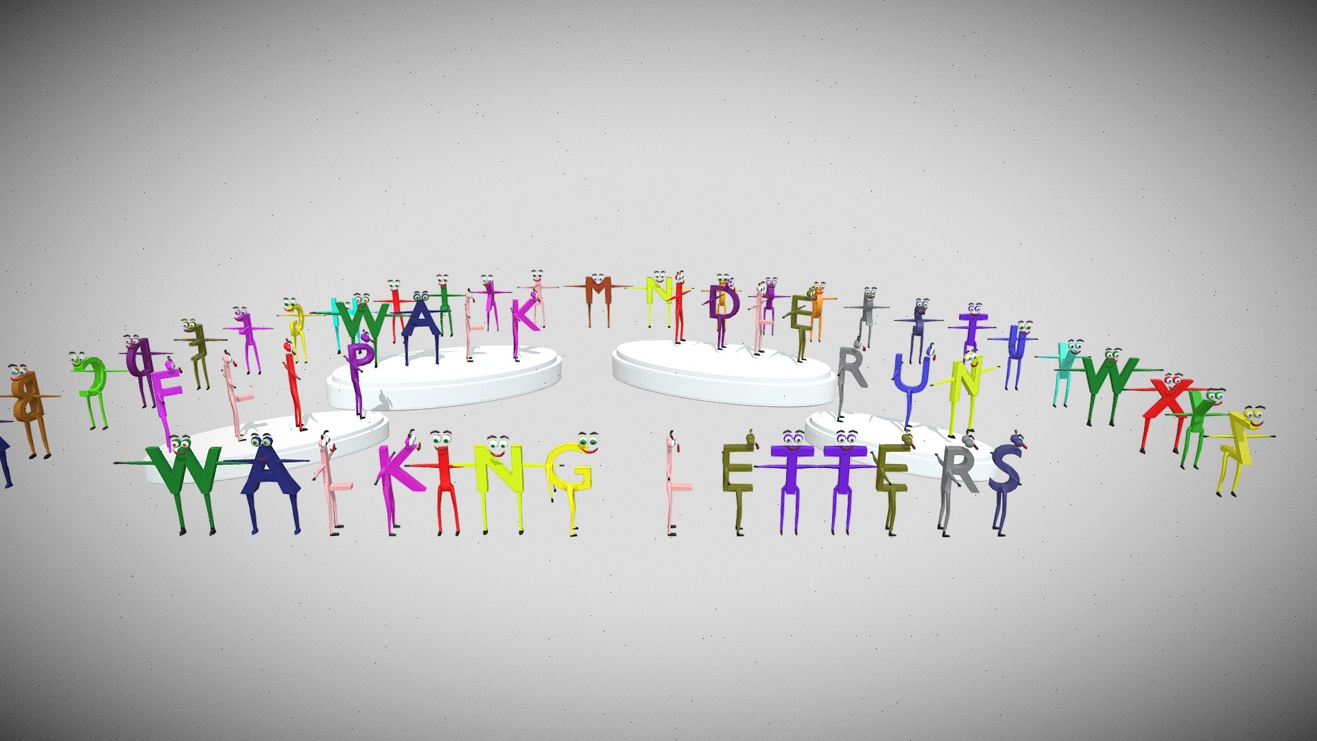 Walking Letters - 3D model by tunajoe [a4f76de] - Sketchfab