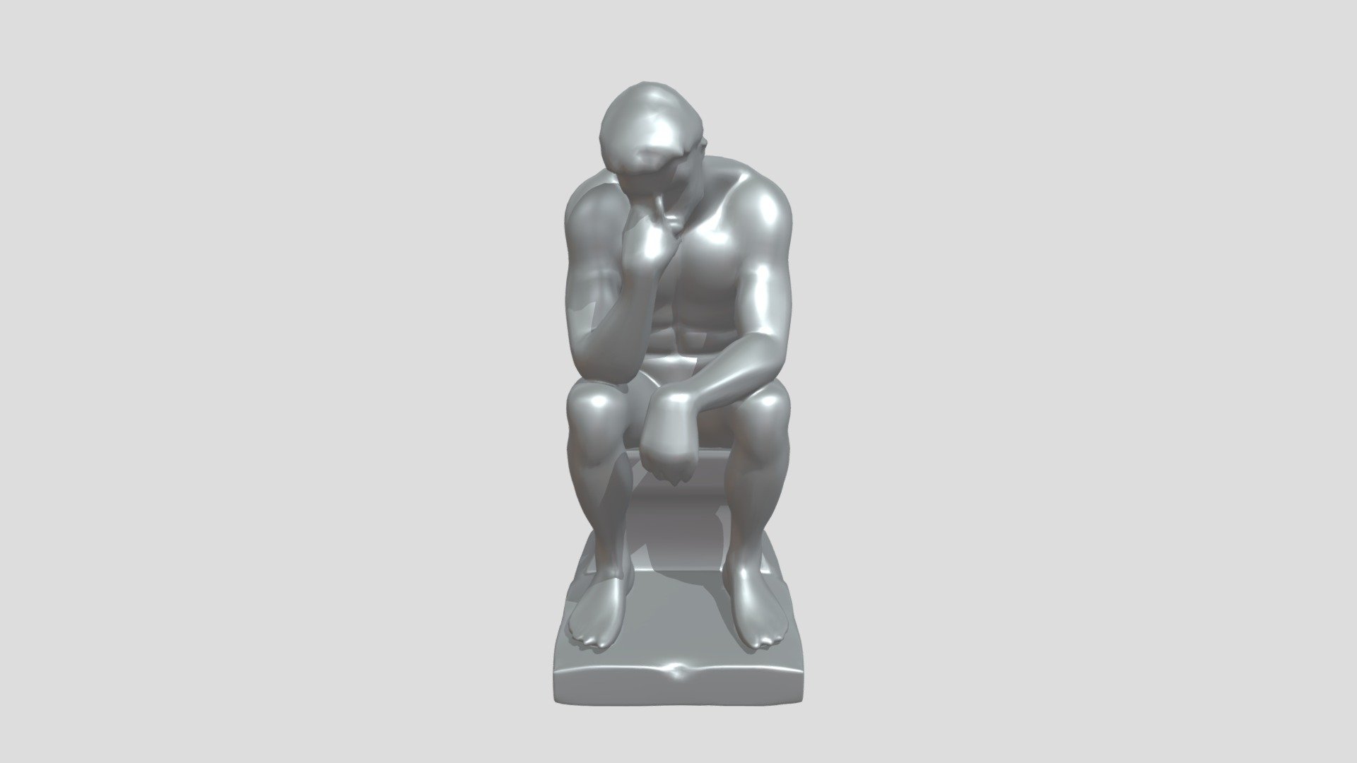 bronze sculpture of a thinking man - 3D model by edsager [a4ffe1e ...