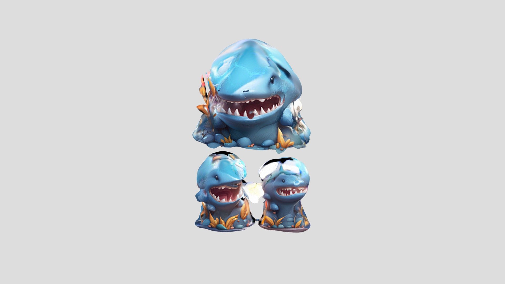 Blue Shark Head Statue A blue shark head stat - Download Free 3D model ...