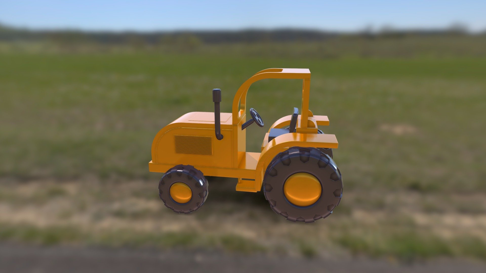 Small yellow plastic tractor - Download Free 3D model by Amigos3D ...