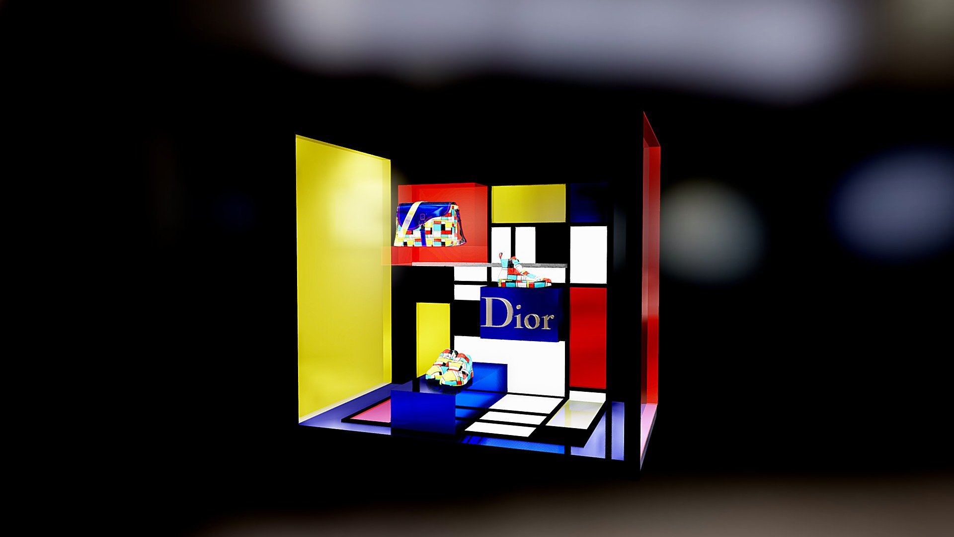 Dior window display (inspired by Mondrian) - Download Free 3D model by ...
