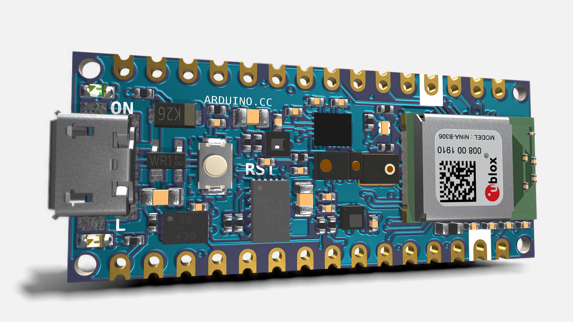 Arduino Nano 33 Ble Sense 3d Model By F2a Fa Sketch [a50f2e2