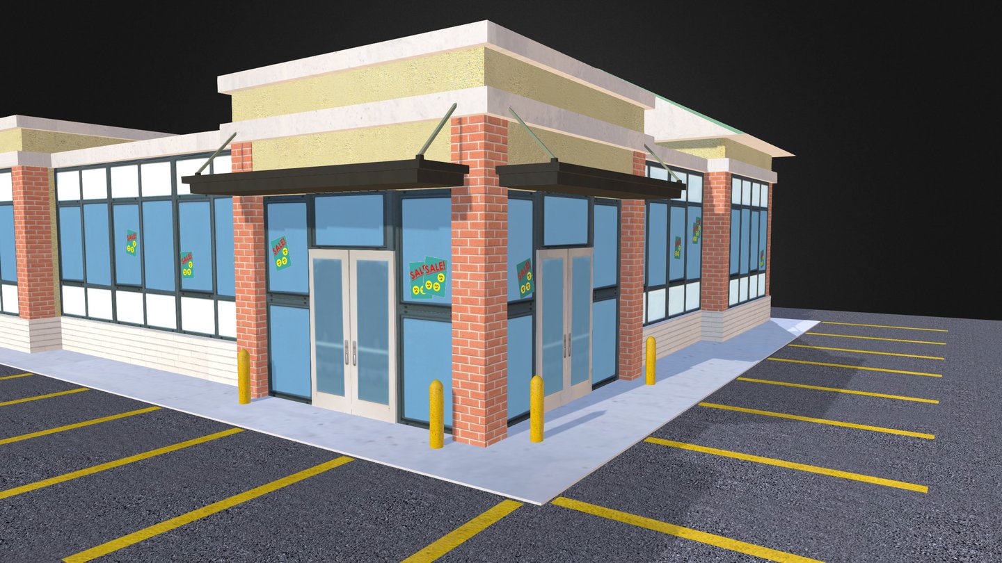 Commercial Building - 3D model by jerlovescake [a515b9c] - Sketchfab