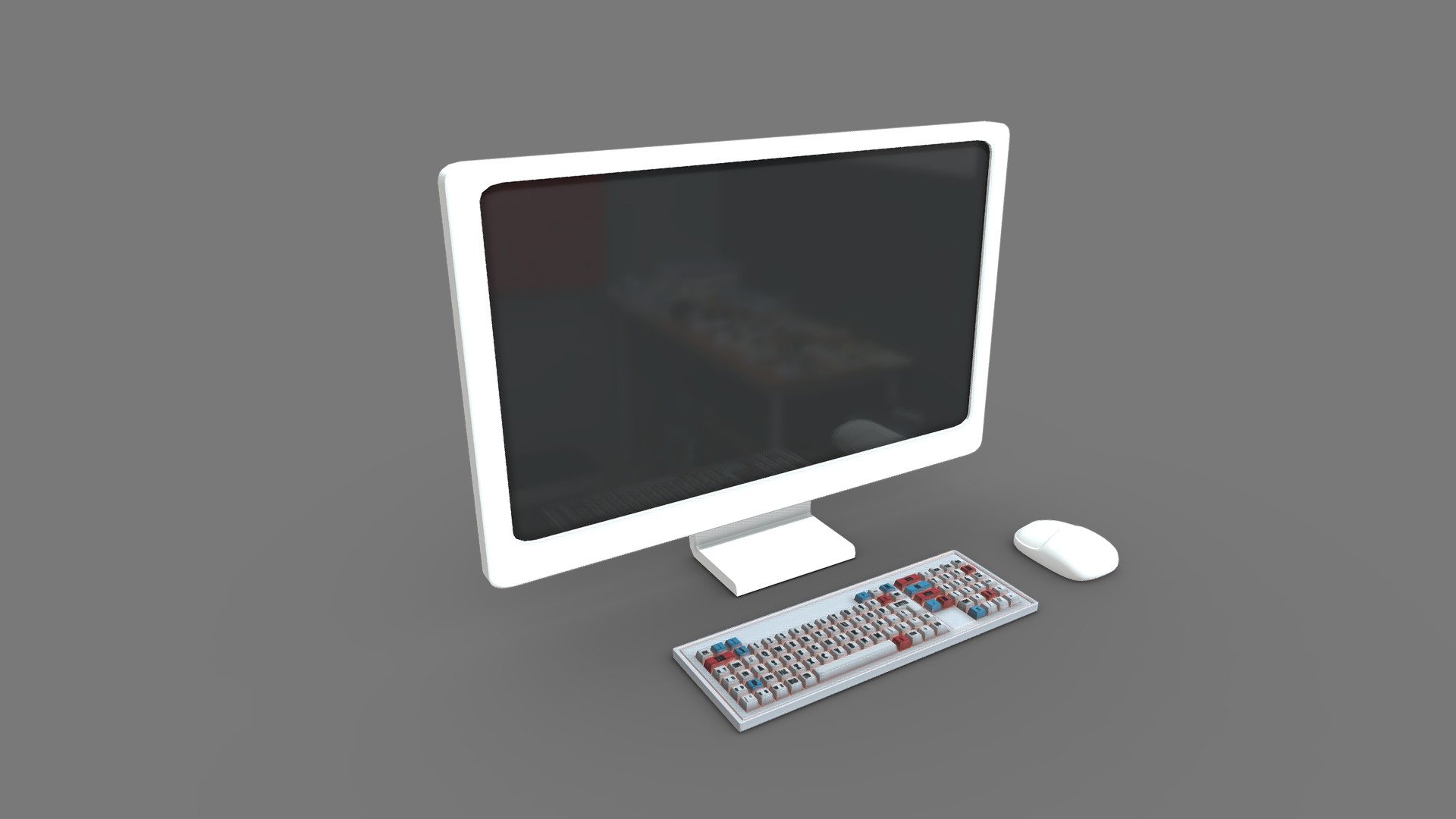 Cartoon White Computer Desktop - Buy Royalty Free 3D model by 3D Figures (@3DFigures) [a51aeb8 ...