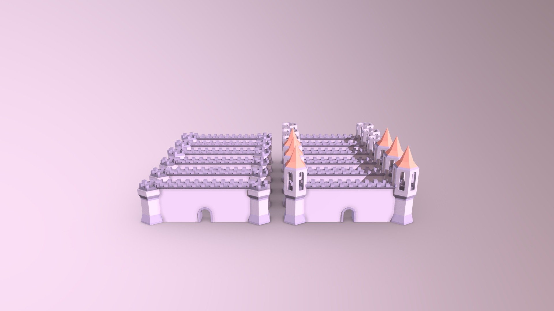 Low Poly Style Castle Wall pack - Download Free 3D model by BerBer0s ...