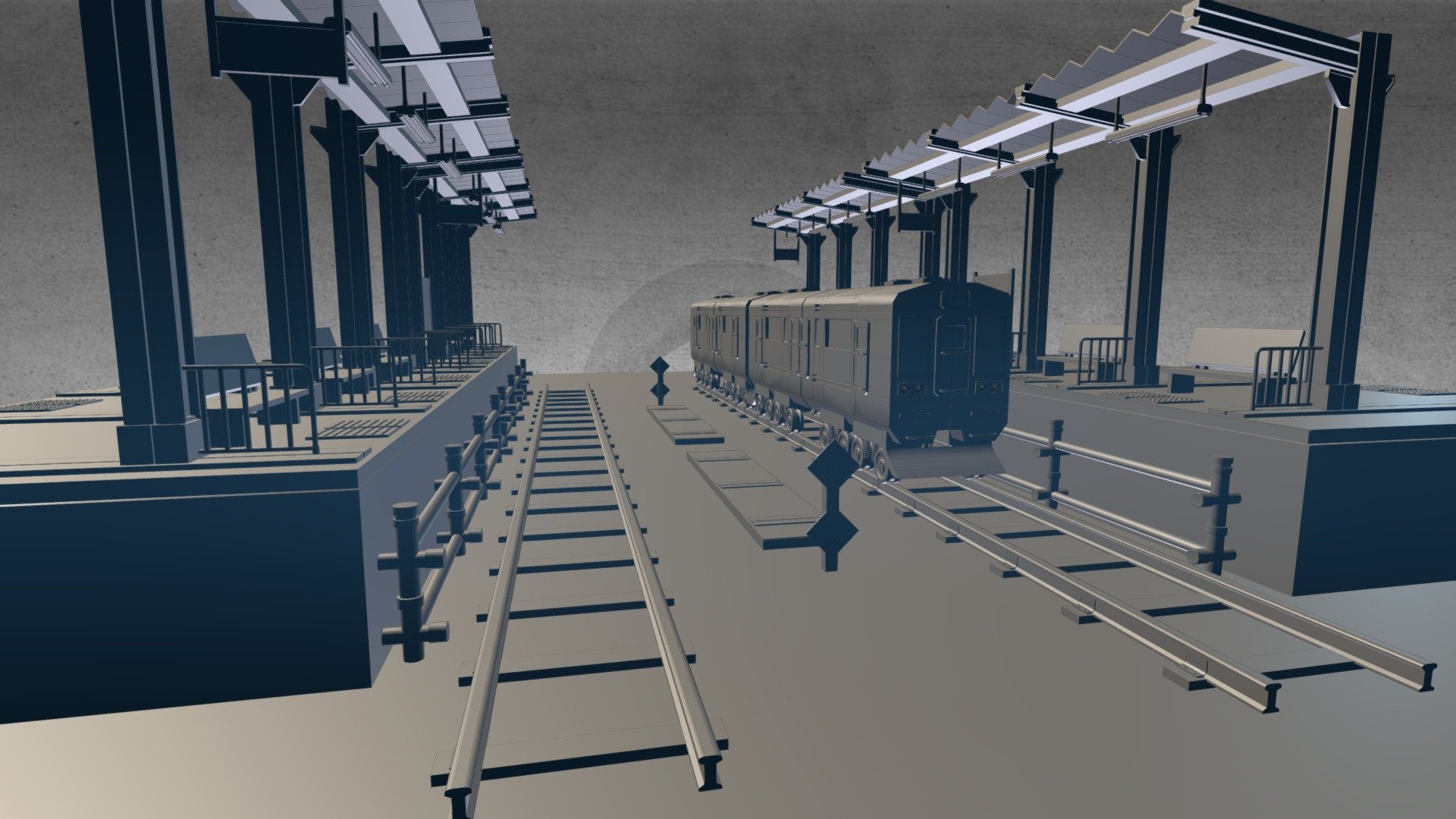 Railway Station Platform 3D Model - 3D model by Deepak | 3D Modeler ...