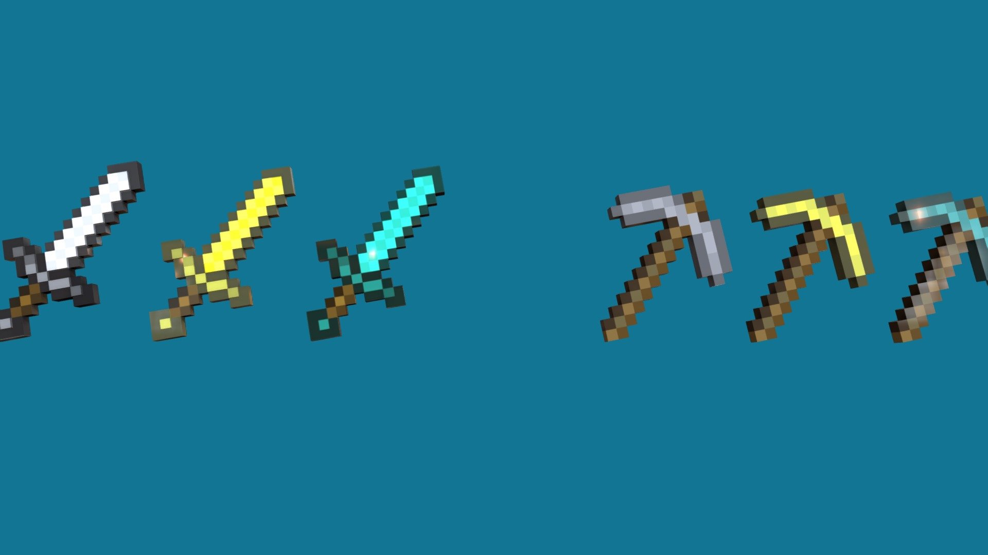 Minecraft Sword and Pickaxe Pack - Download Free 3D model by JJTale ...