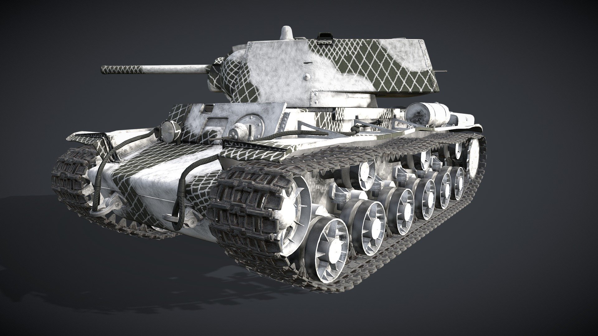 KV-1 (ZIS-5) winter deforming camouflage - 3D model by leviathan07.ams ...